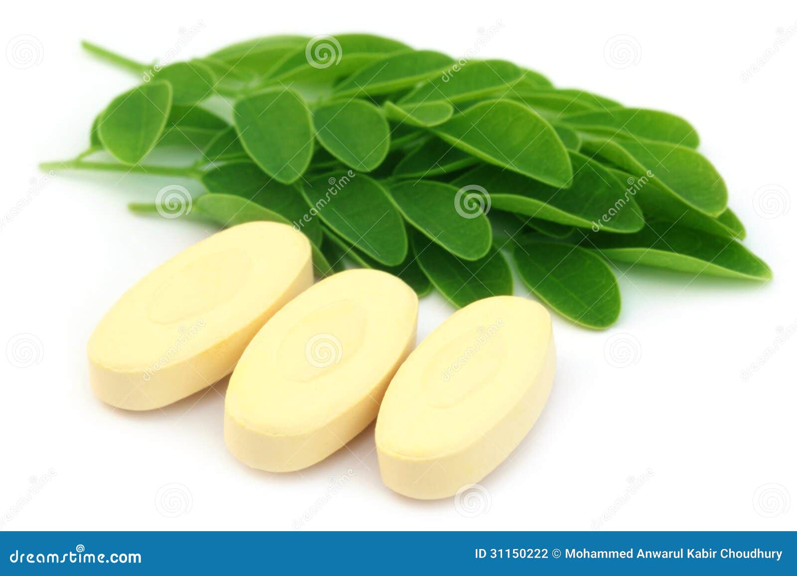 Edible Moringa Leaves with Pills Stock Photo - Image of food, malunggay ...