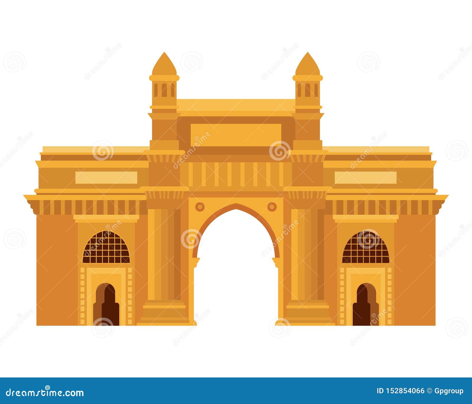 Edification of Gateway of India Isolated Icon Stock Vector ...