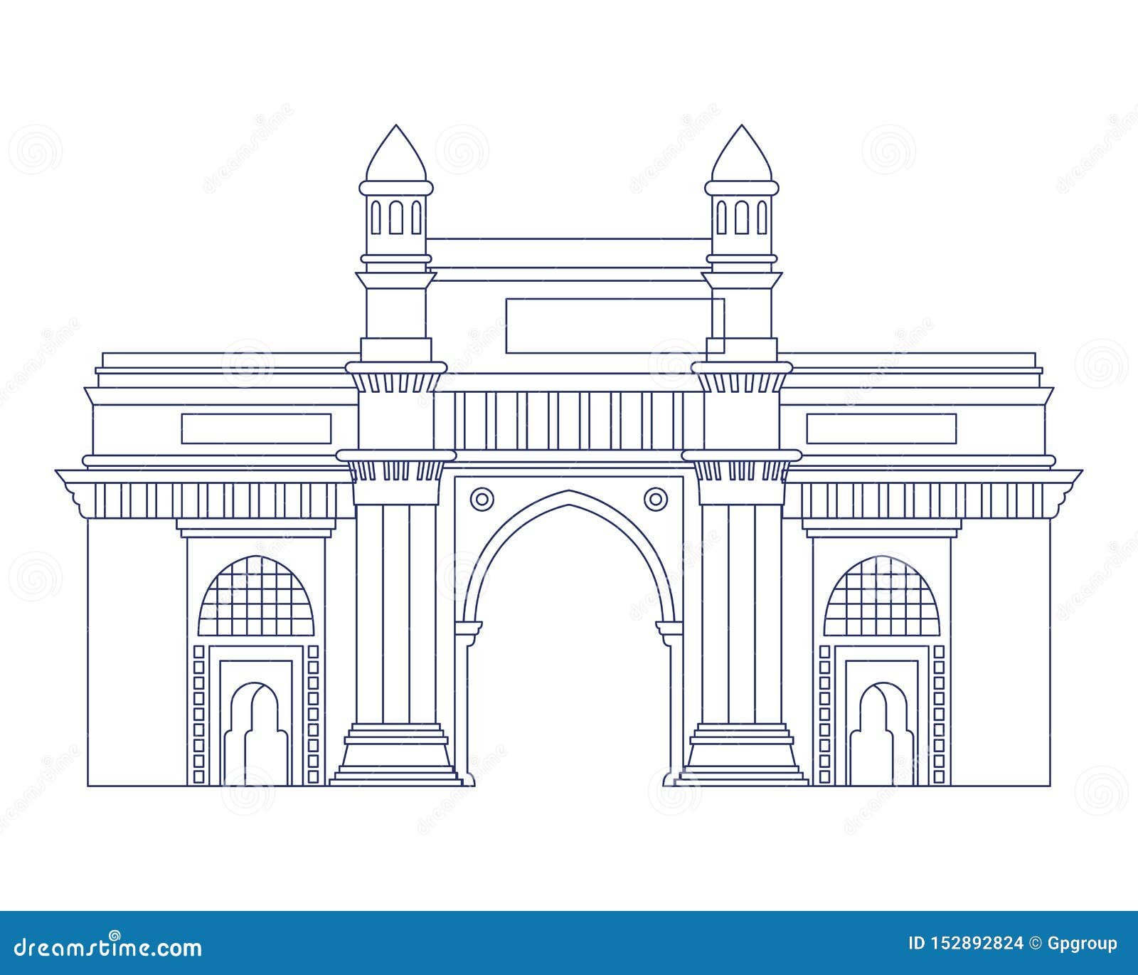 Edification of Gateway of India Isolated Icon Stock Vector ...