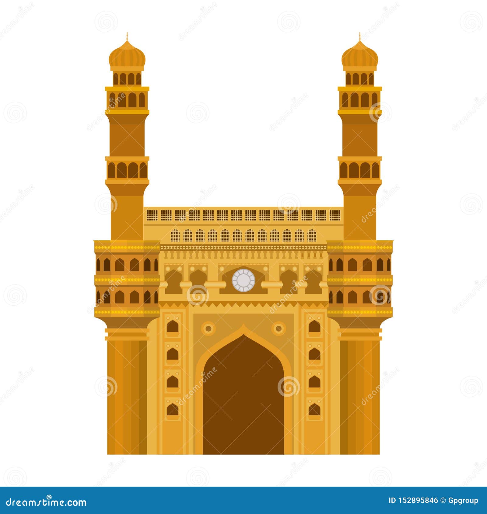 Edification of Mosque Charminar and Indian Independence Day Stock ...