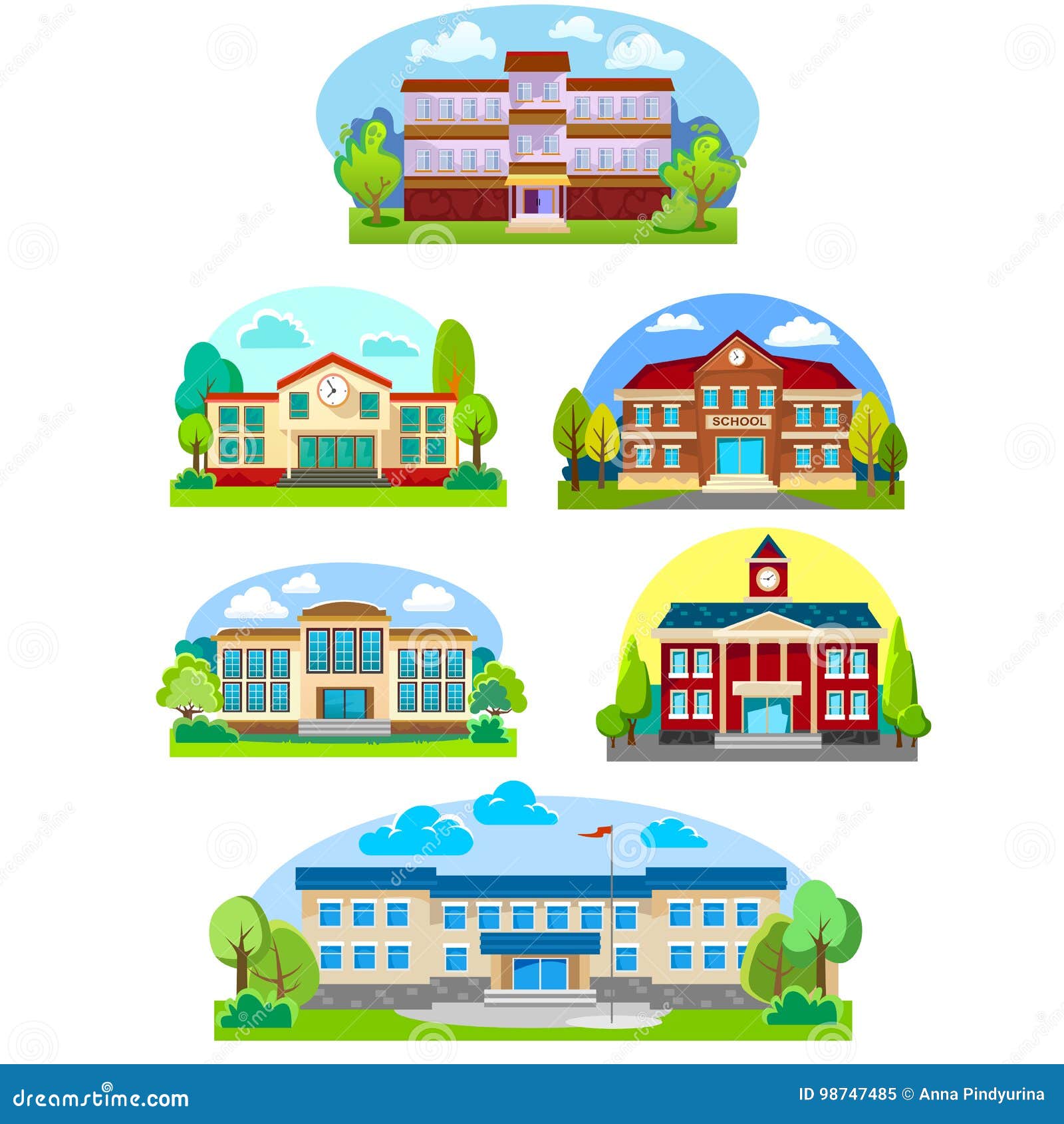 Edifici Scolastici Moderni Esteriori Illustrazione Vettoriale ...