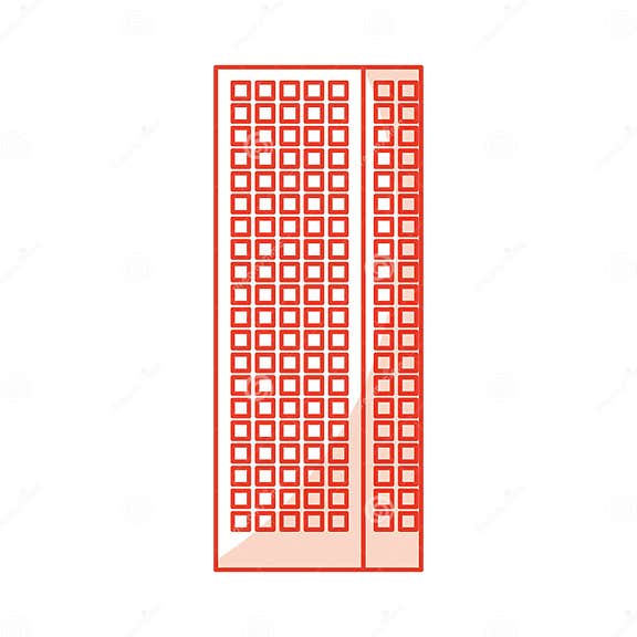 Edificio Alto Rojo De La Sombra Ilustración del Vector - Ilustración de ...