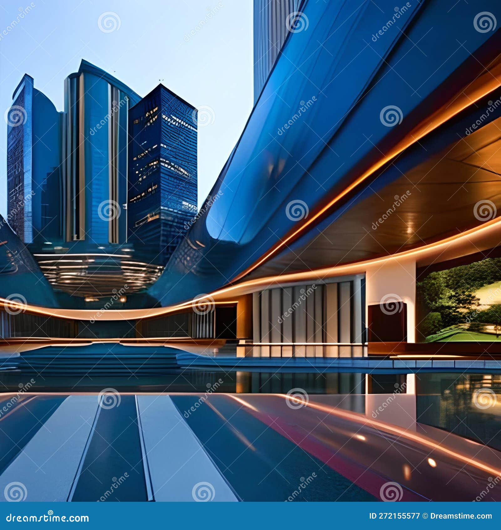 Edificio De Arquitectura Moderna Stock de ilustración - Ilustración de ...