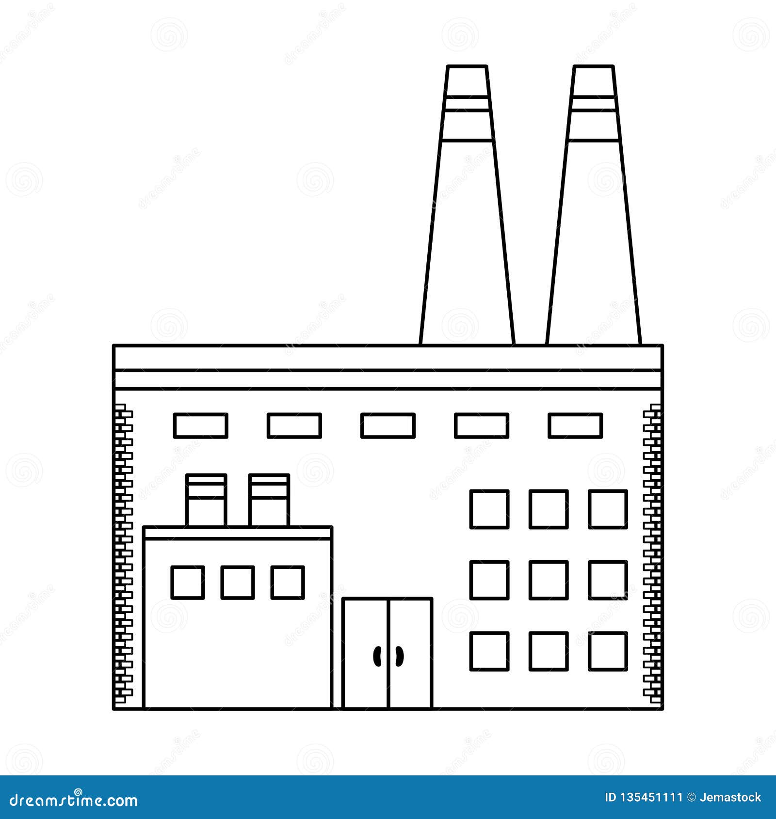 Edificio De La Industria De Factoy Blanco Y Negro Ilustración del Vector - Ilustración de ...