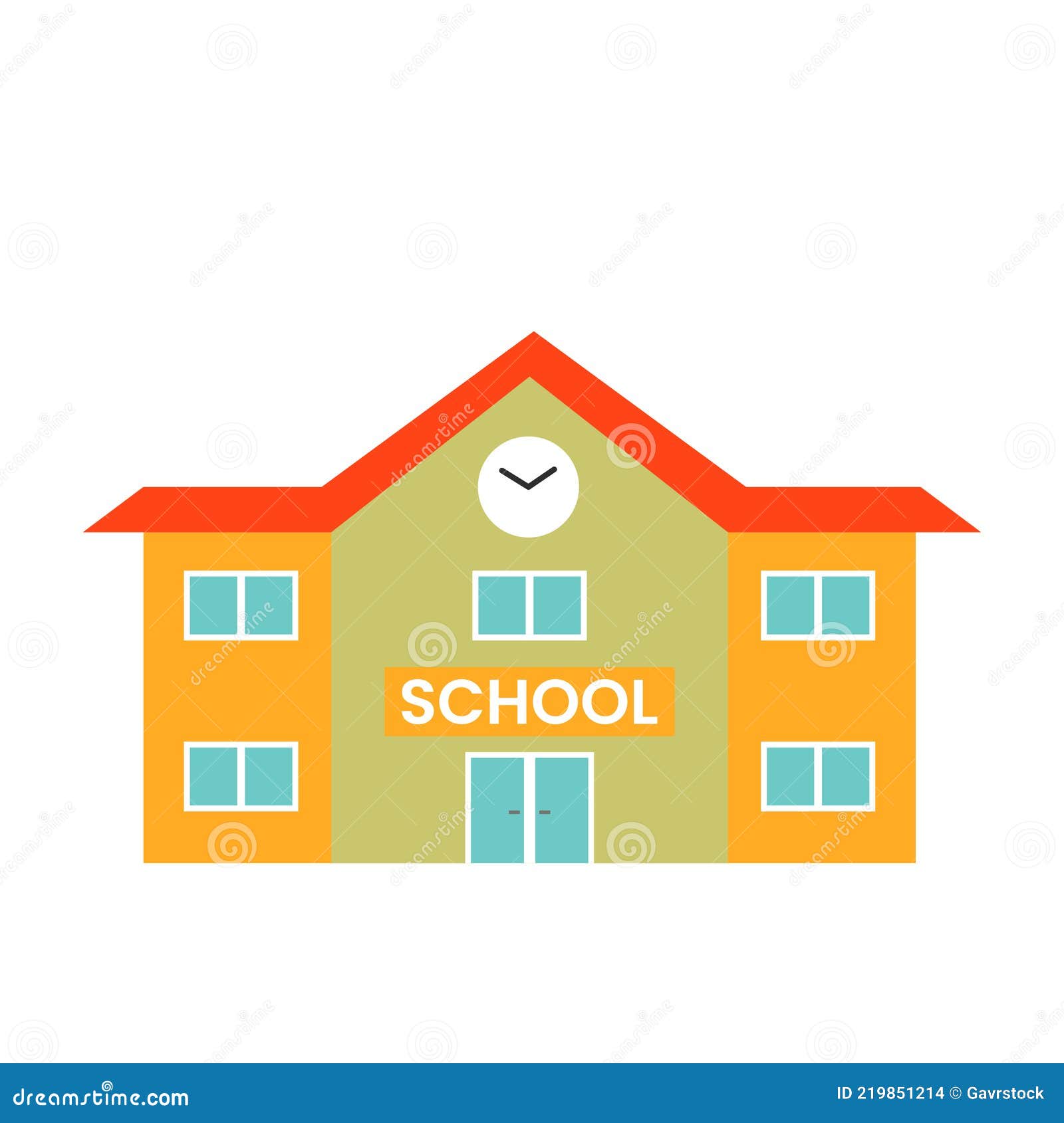 Edificio Escolar Sobre Fondo Blanco. Estilo Plano. Vector Aislado Ilustración del Vector ...