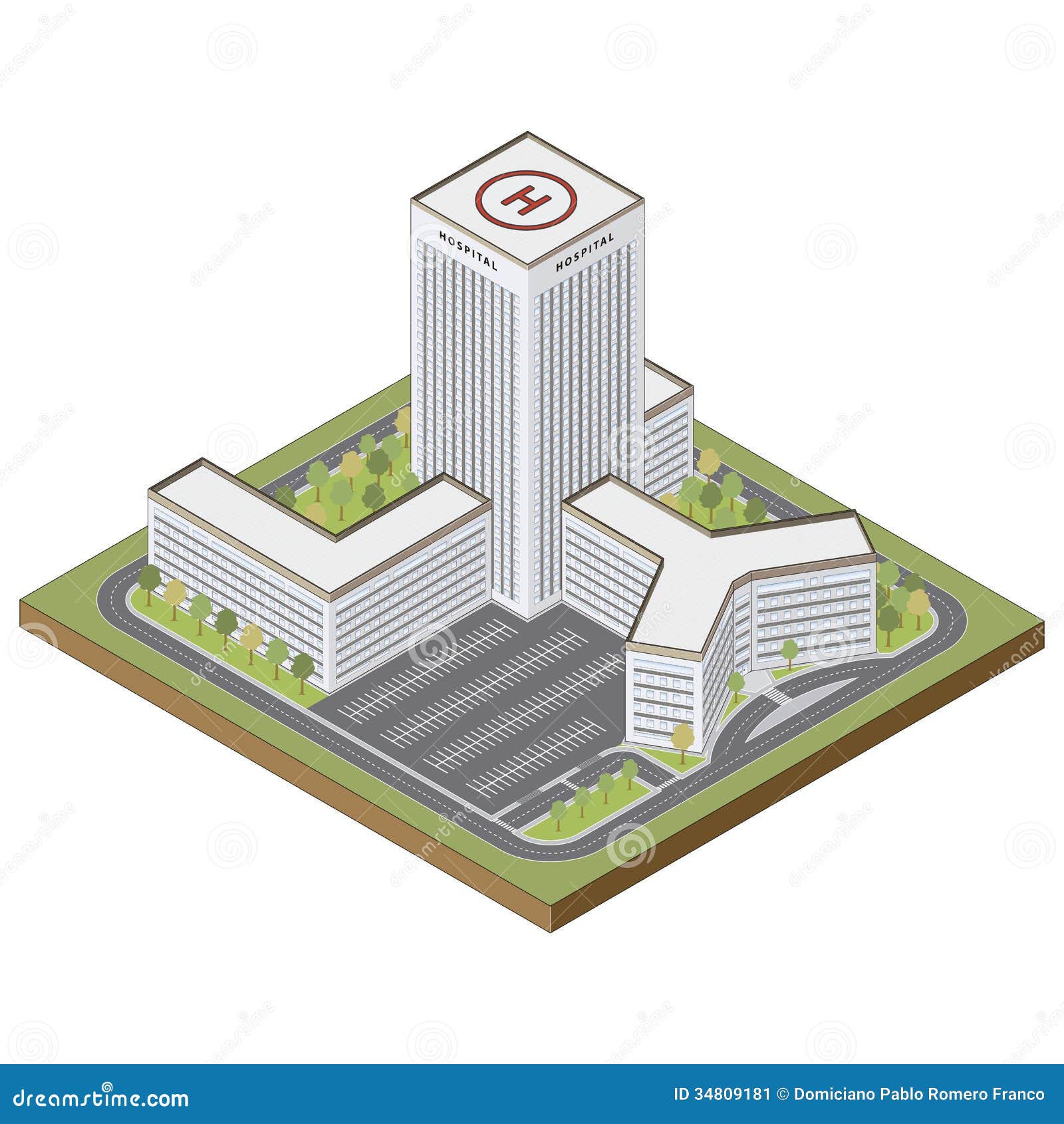 Edificio Isométrico Del Hospital Ilustración del Vector - Ilustración ...