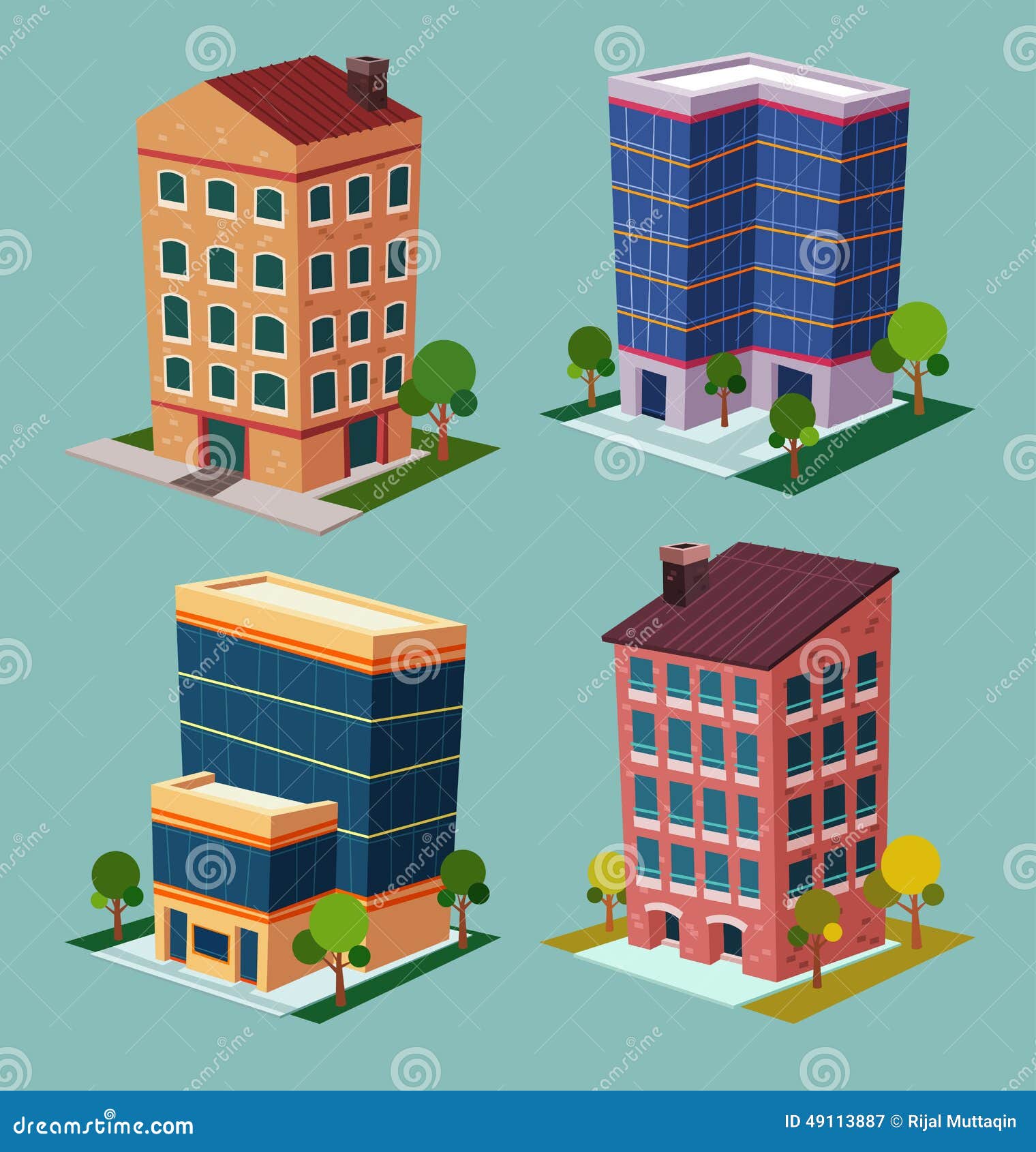 Edificio Isométrico Ilustración Del Vector Ilustración De Isométrico
