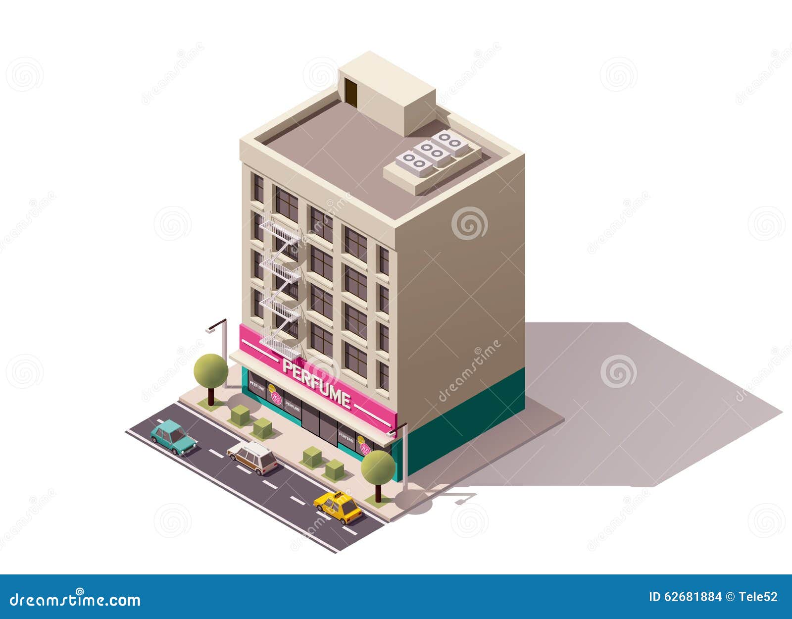 Edificio Isométrico Del Vector Ilustración Del Vector Ilustración De