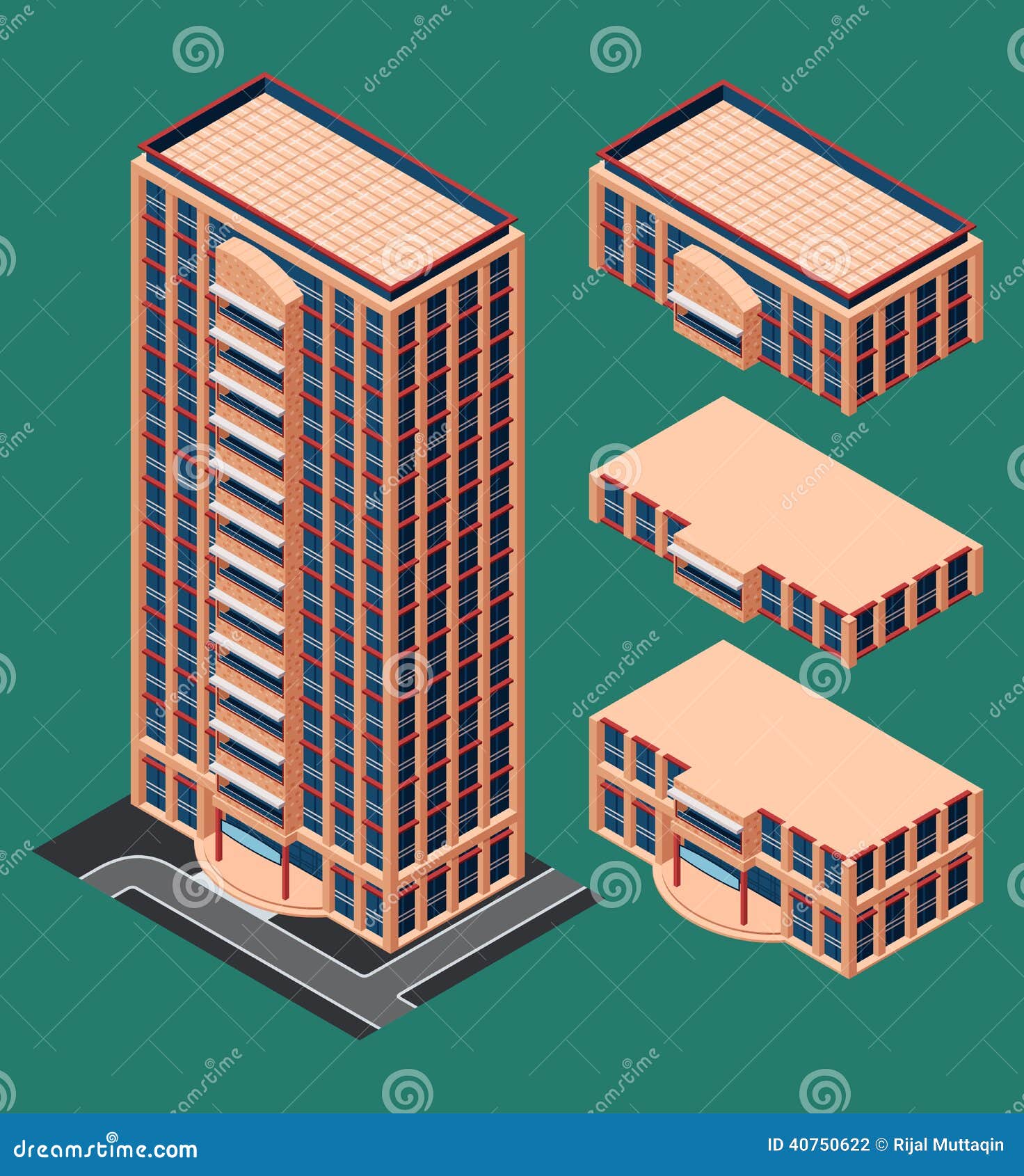 Edificio Moderno Isométrico Ilustración del Vector - Ilustración de ...