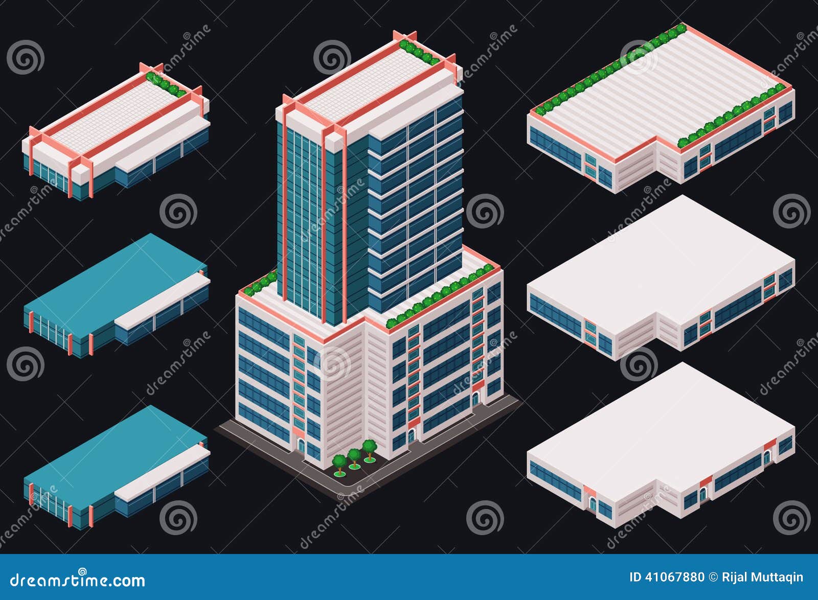 Edificio Moderno Isométrico Ilustración del Vector - Ilustración de ...