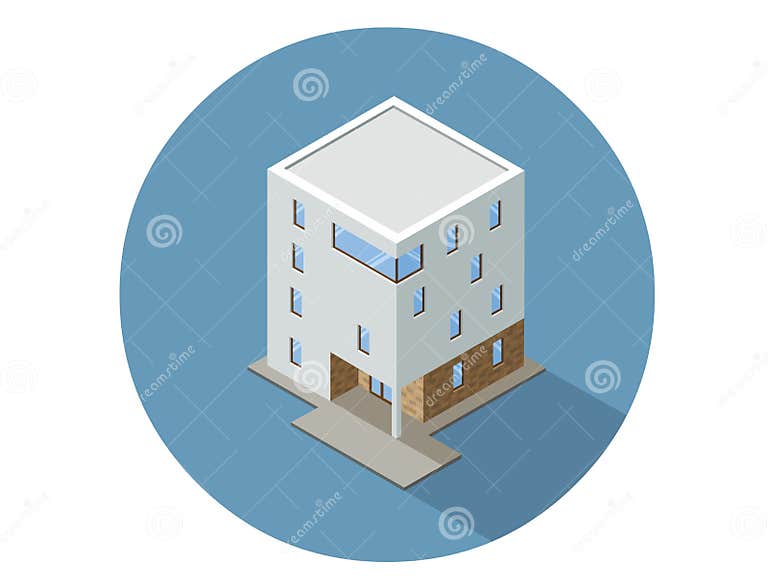 Edificio Moderno Isométrico De La Arquitectura Del Vector Ilustración del Vector - Ilustración ...