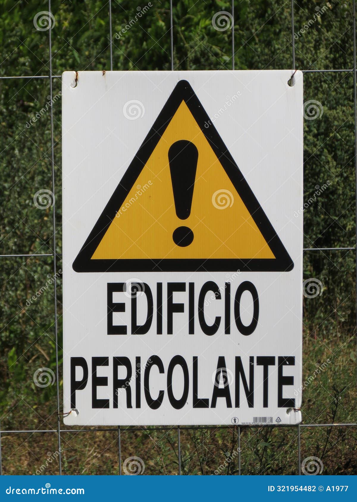 Edificio Pericolante, Translated: Unstable Building Stock Photo - Image ...
