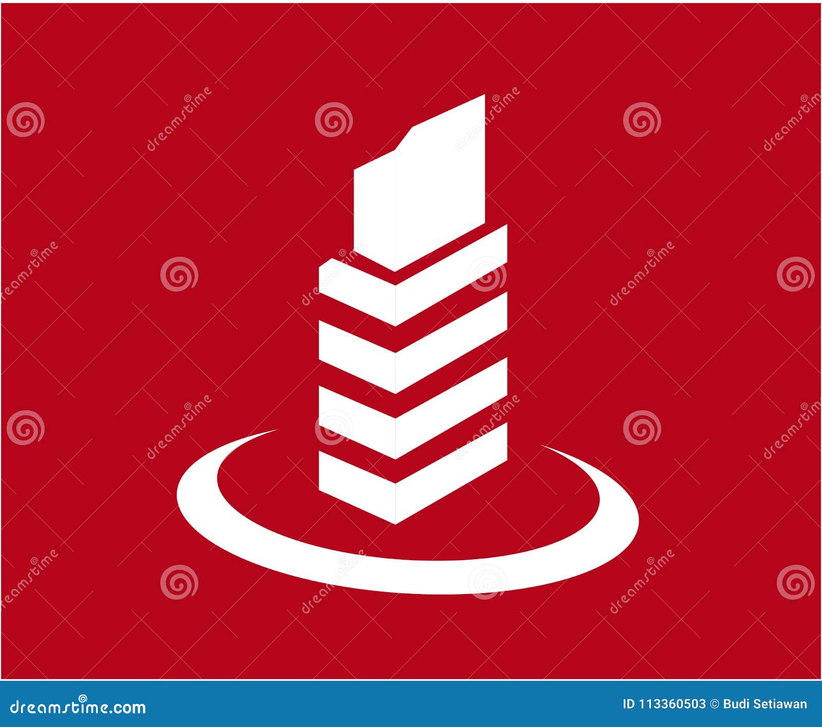 Edificio rojo de la torre ilustración del vector. Ilustración de ...