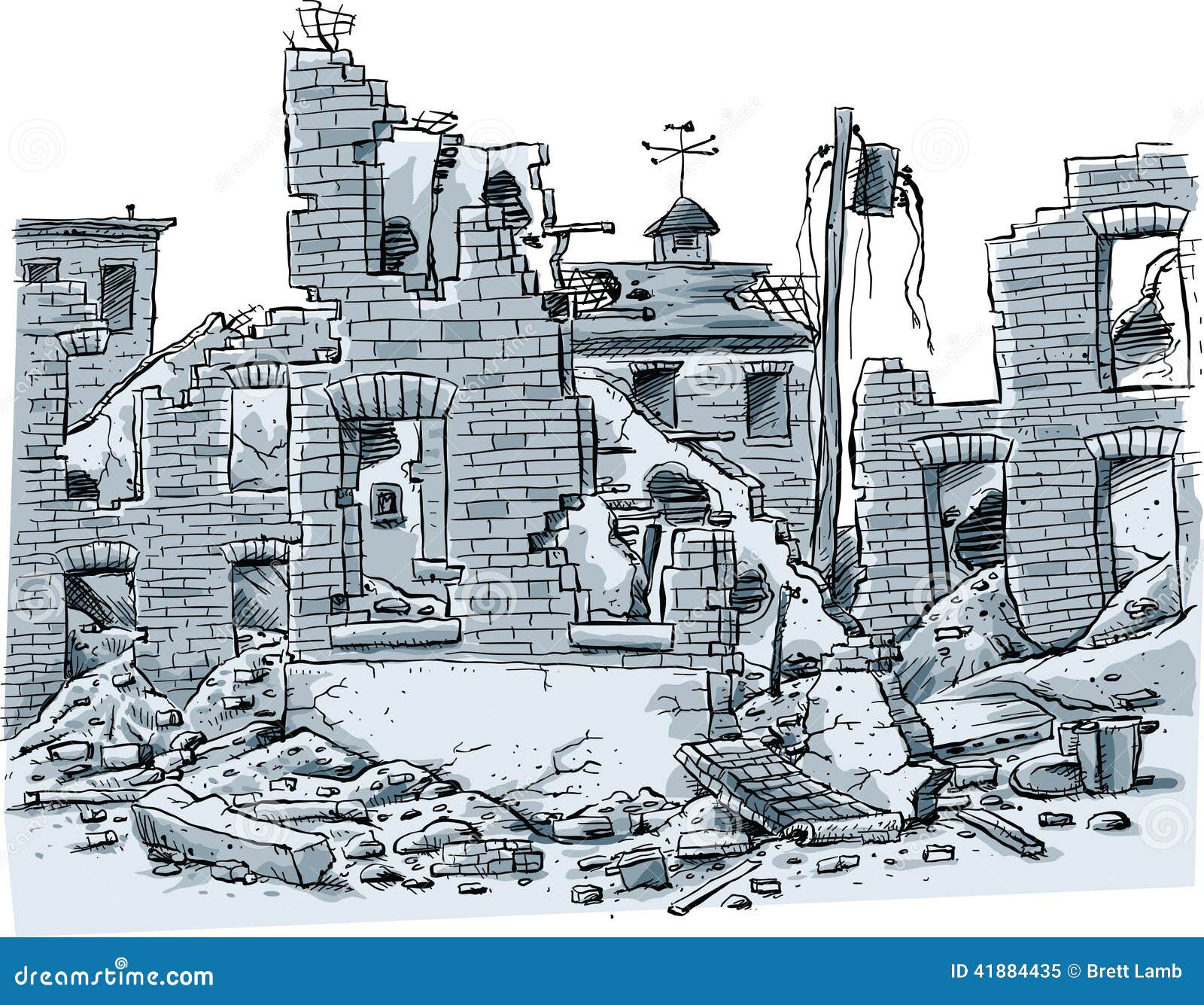 Edificios arruinados stock de ilustración. Ilustración de edificio ...