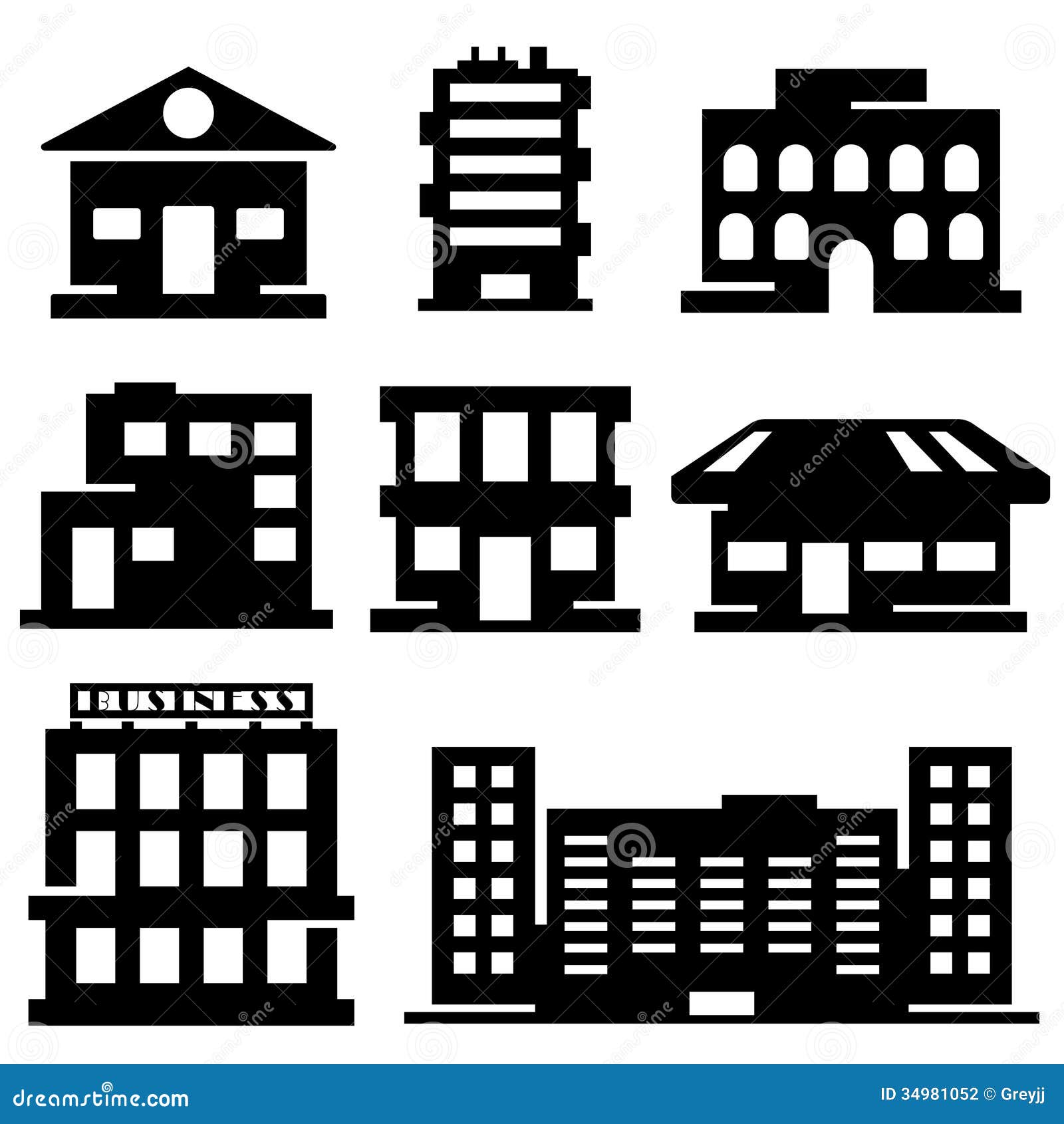 Edificios del vector ilustración del vector. Ilustración de negro ...