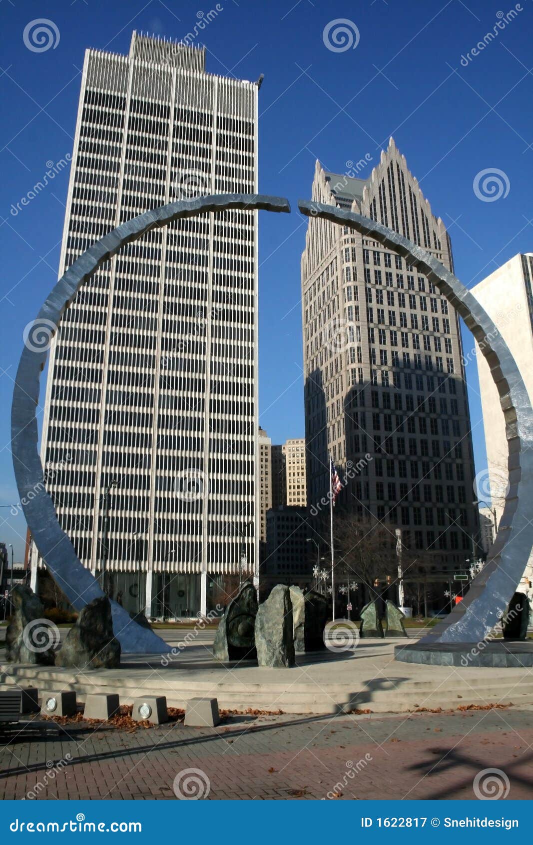 Edificios En El Owntown De Detroit Imagen de archivo - Imagen de ...