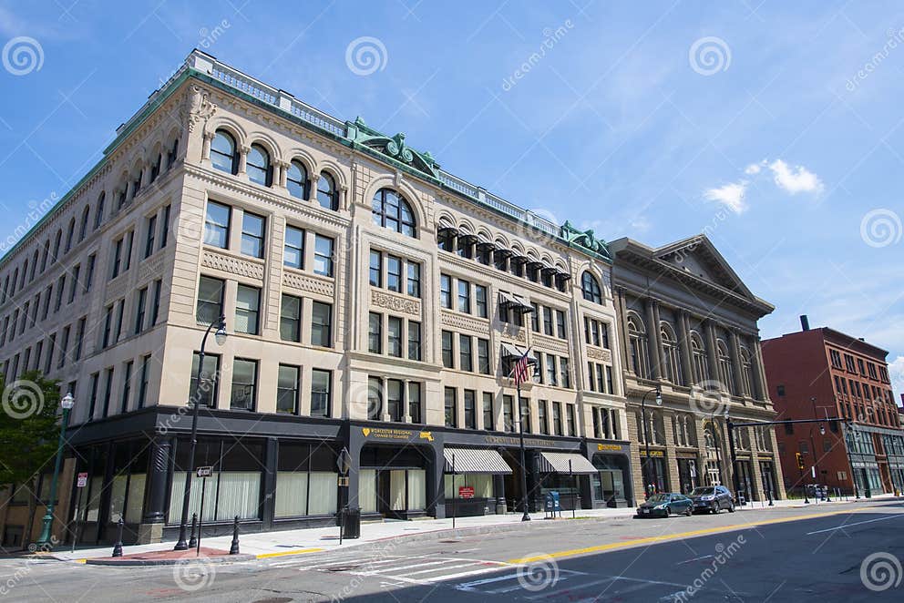 Edificios Históricos En El Centro De Worcester Ma Usa Fotografía ...