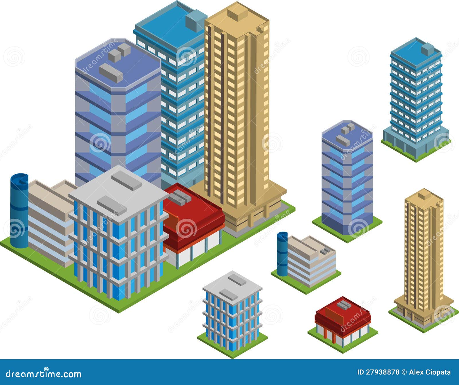Edificios isom?tricos ilustración del vector. Ilustración de arte - 27938878