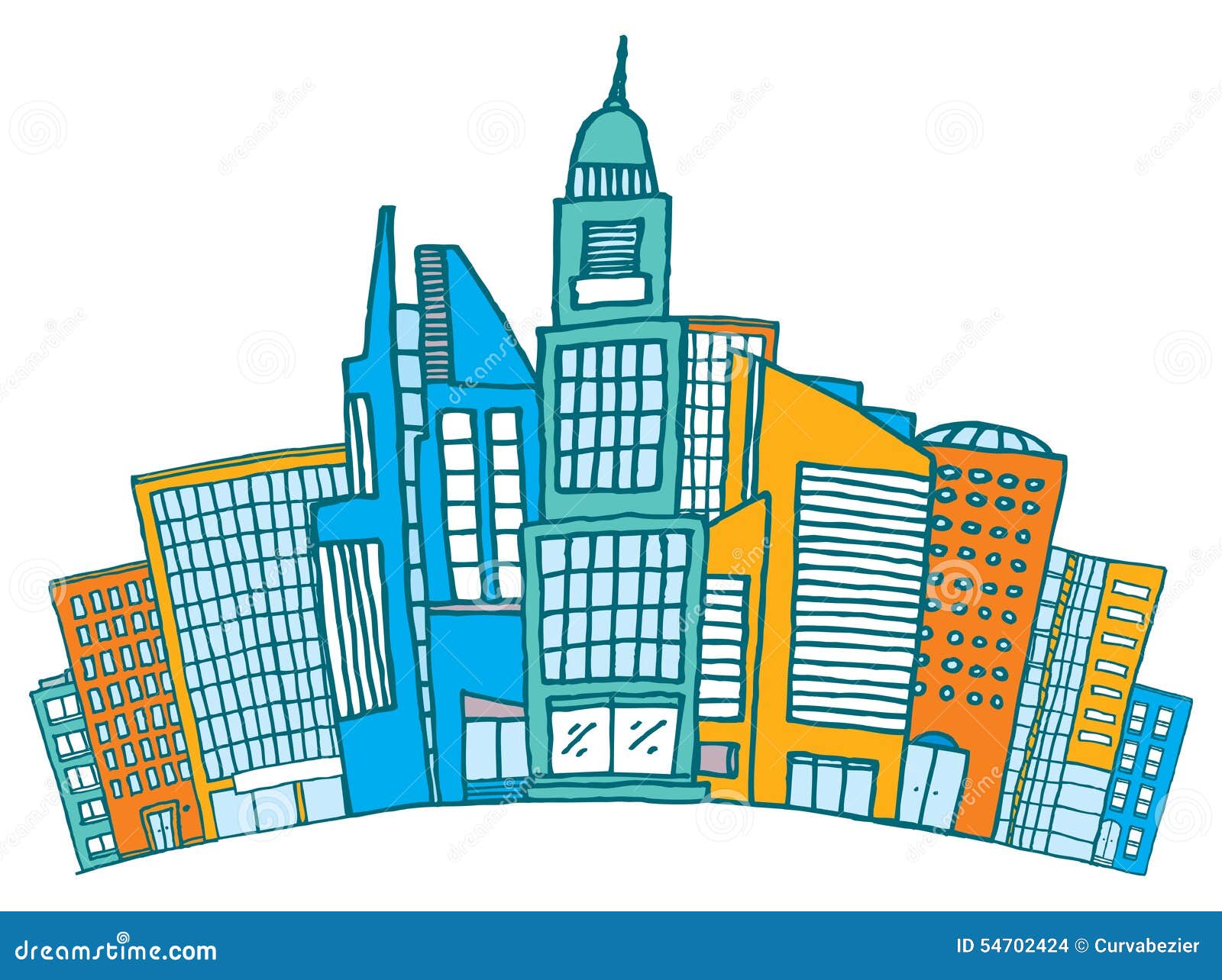 Edificios Junto Adentro Céntricos O Distrito Financiero Ilustración del ...