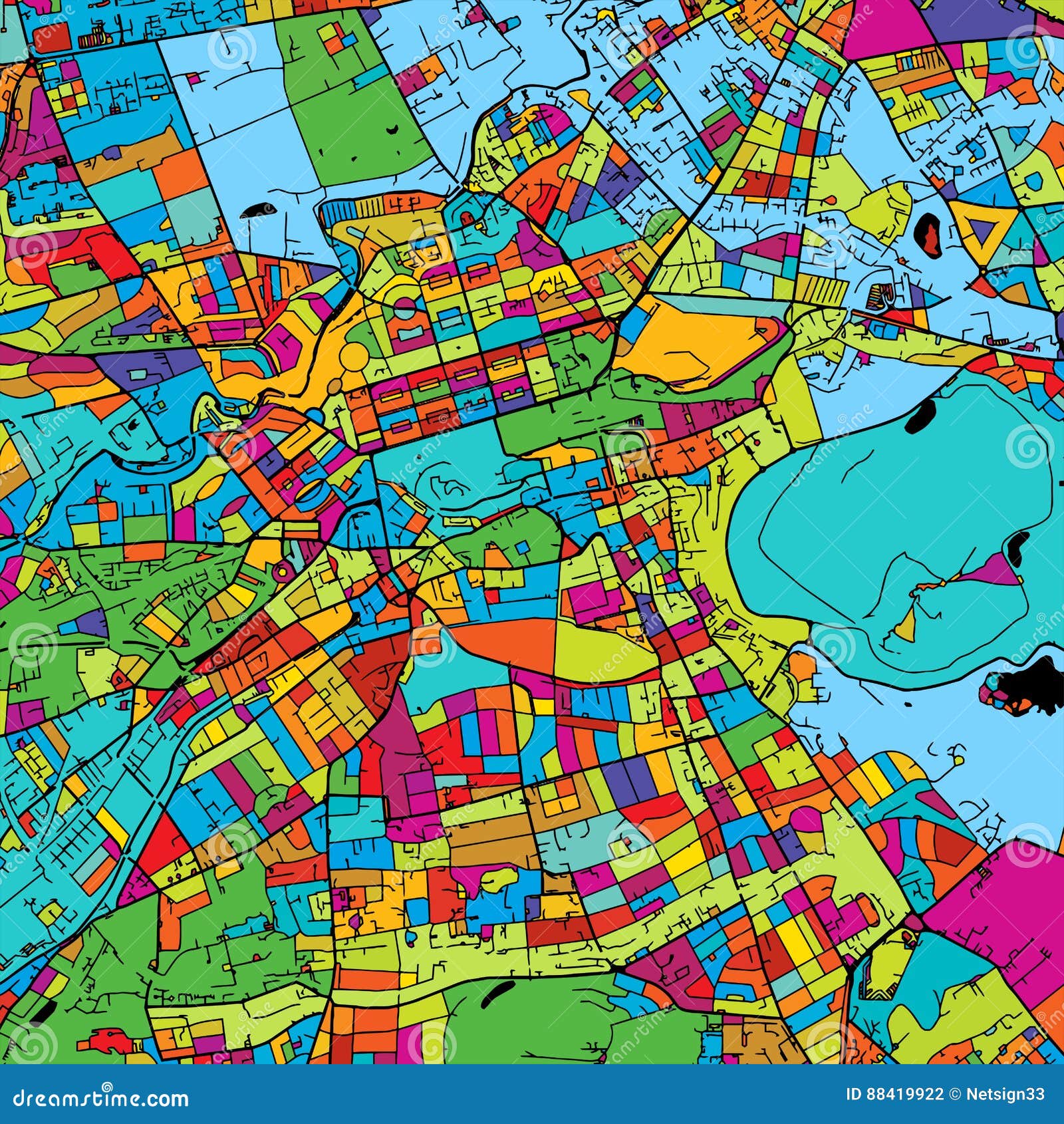 Edimburgo, Escocia, Mapa Colorido Del Vector En Negro Ilustración del ...