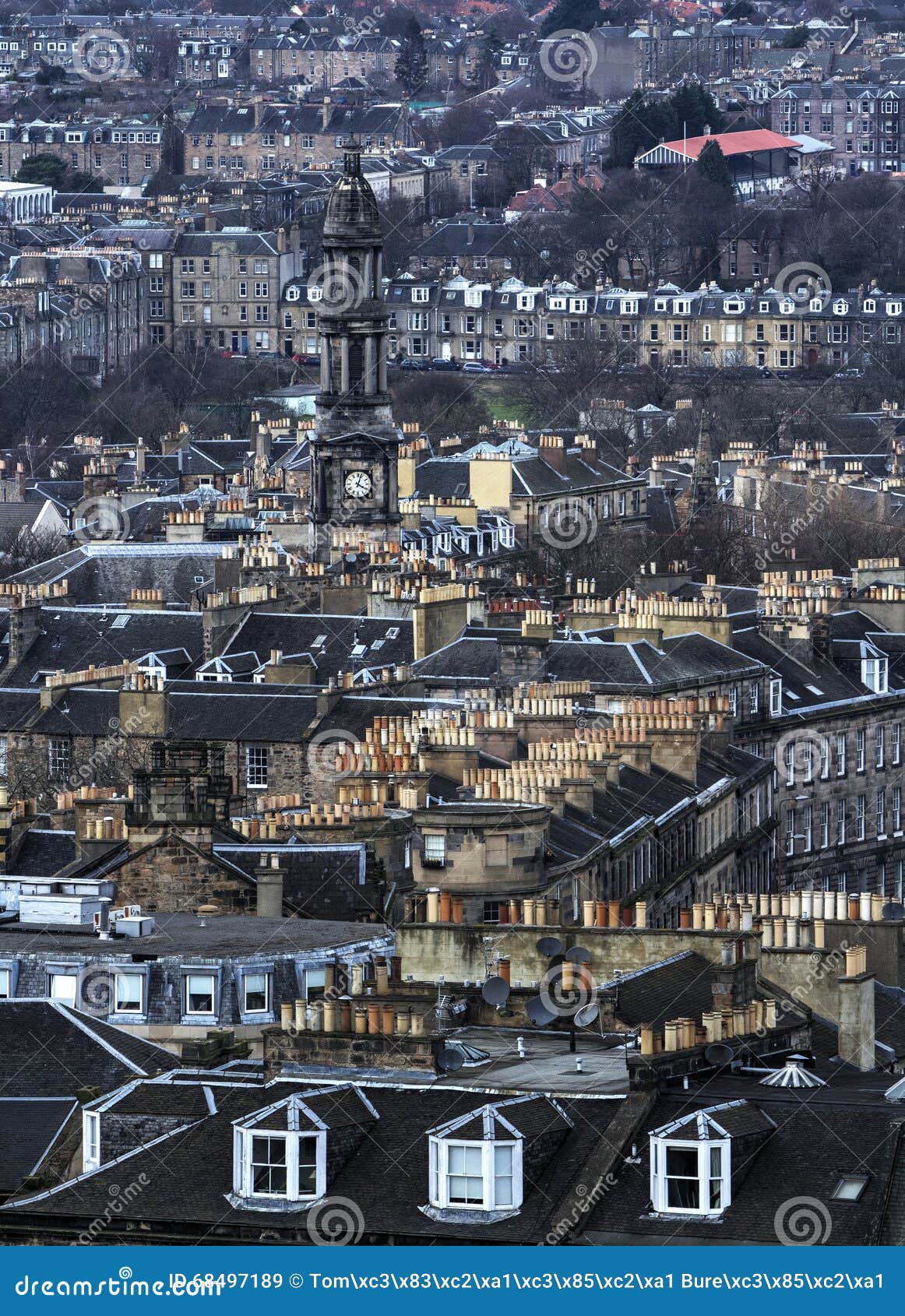 Edinburgh stock image. Image of panorama, building, city - 68497189