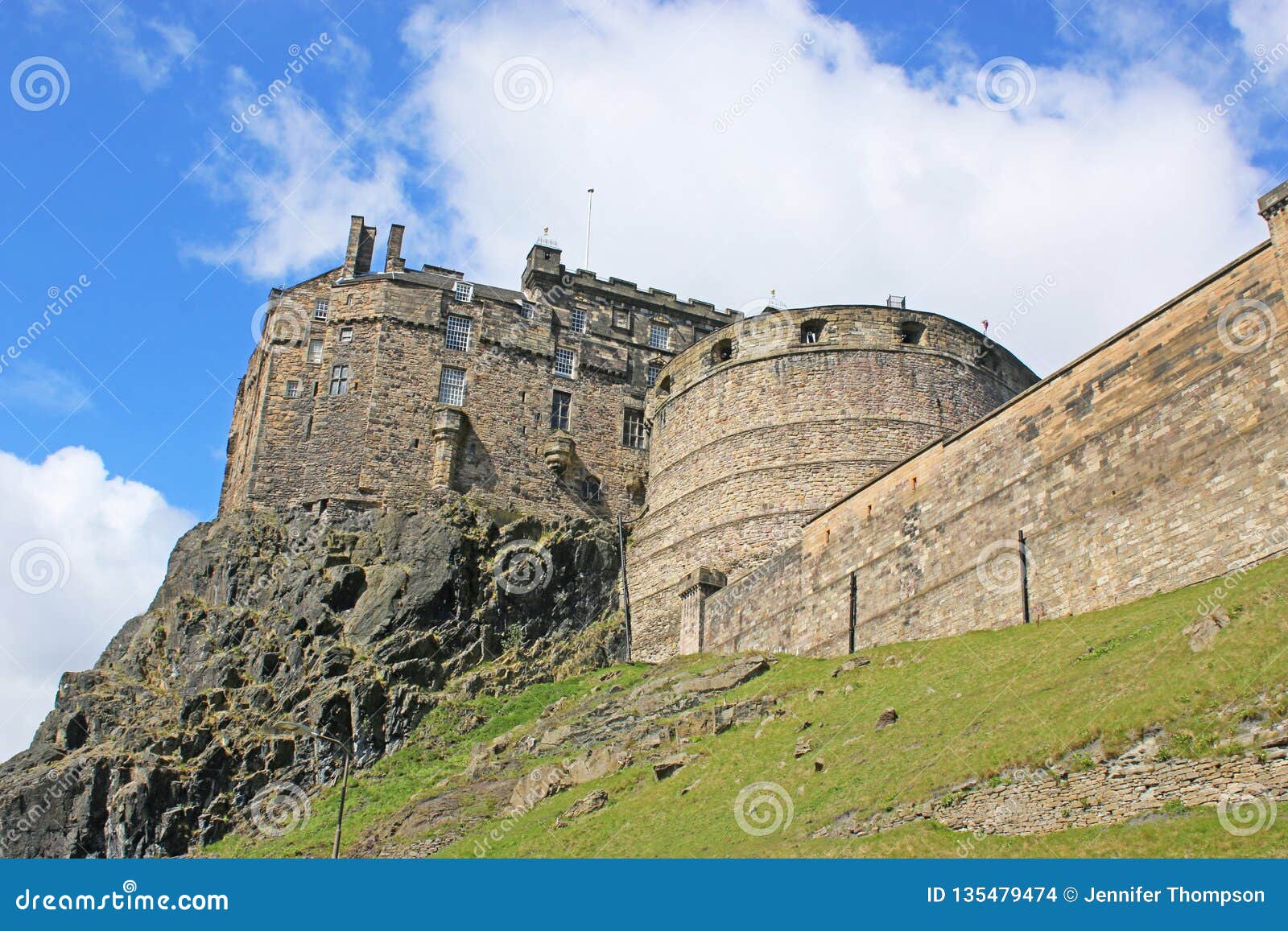 Edinburgh Castle on a Cliff, Scotland Stock Photo - Image of wall ...
