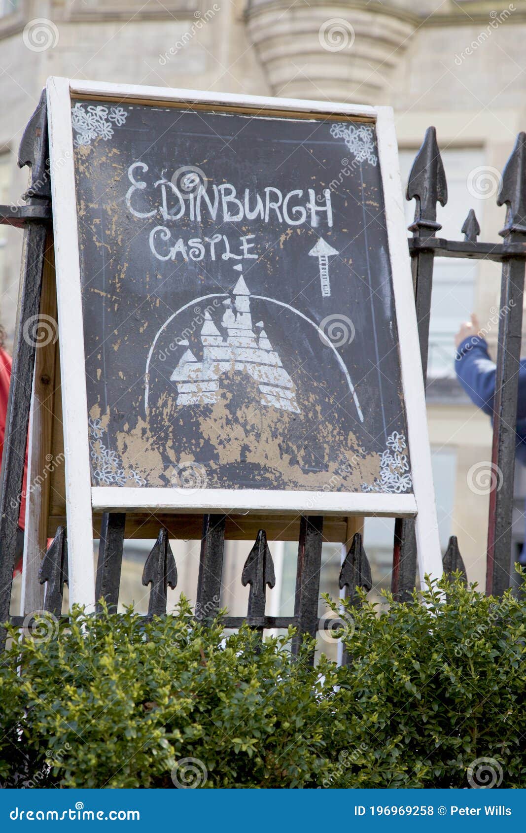 Edinburgh Castle Signage with Arrow Stock Photo - Image of colour ...