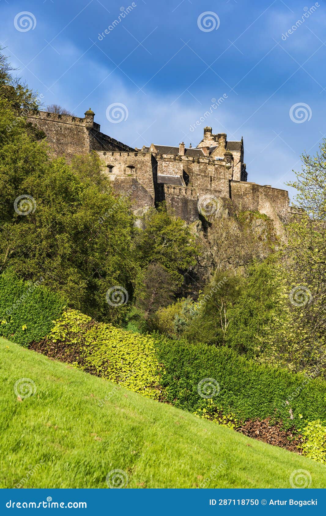 Edinburgh Castle in Spring stock photo. Image of rock - 287118750