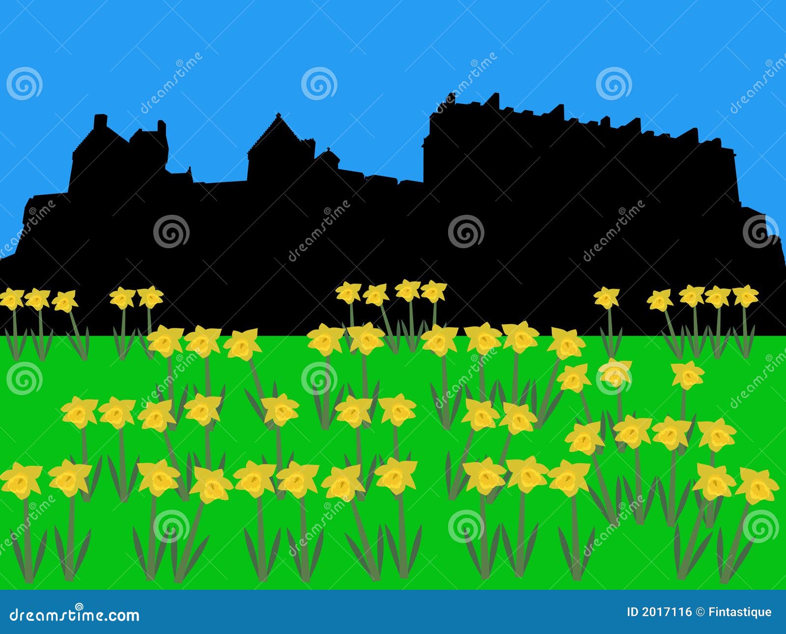 Edinburgh Castle In Scotland Isolated. Vintage Engraving Sketch Royalty ...