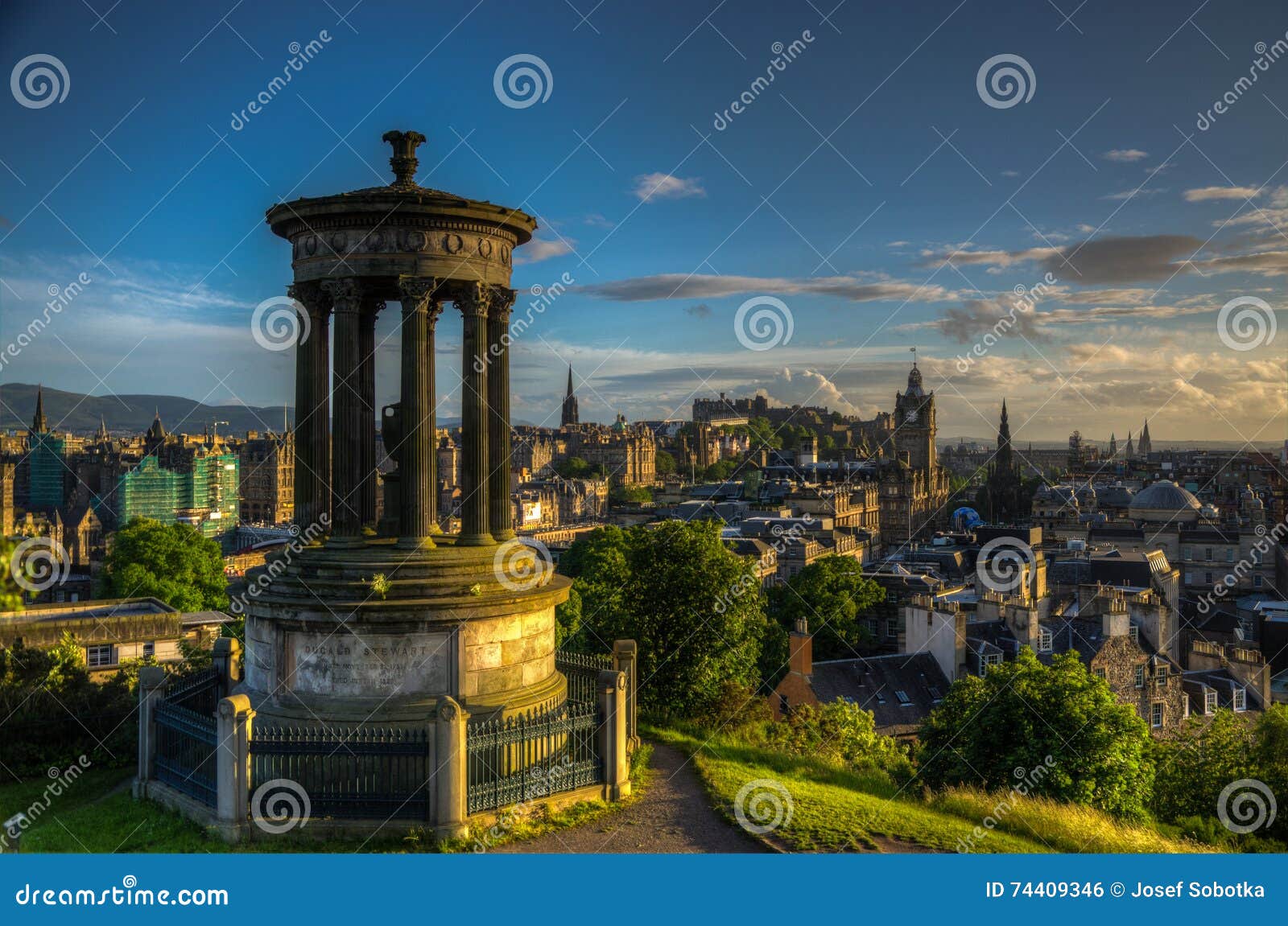 Edinburgh stock photo. Image of cityscape, monument, hill - 74409346