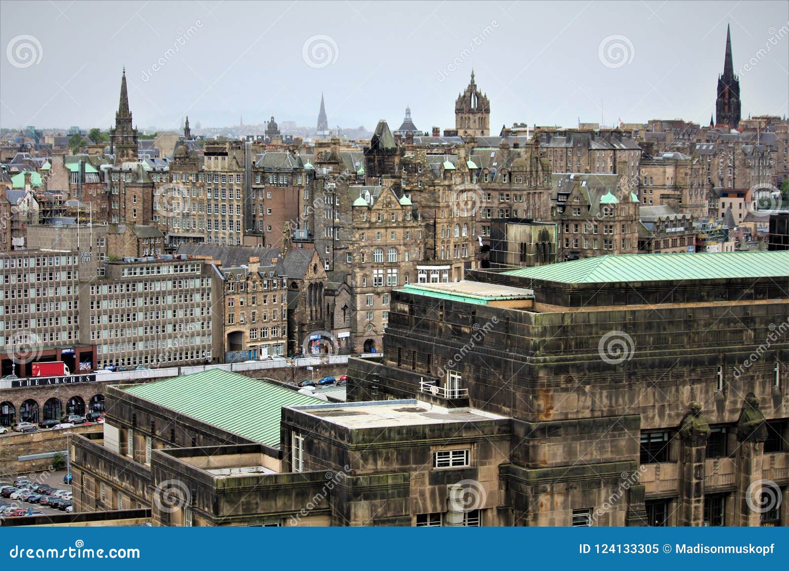 Edinburgh City Skyline editorial image. Image of tower - 124133305