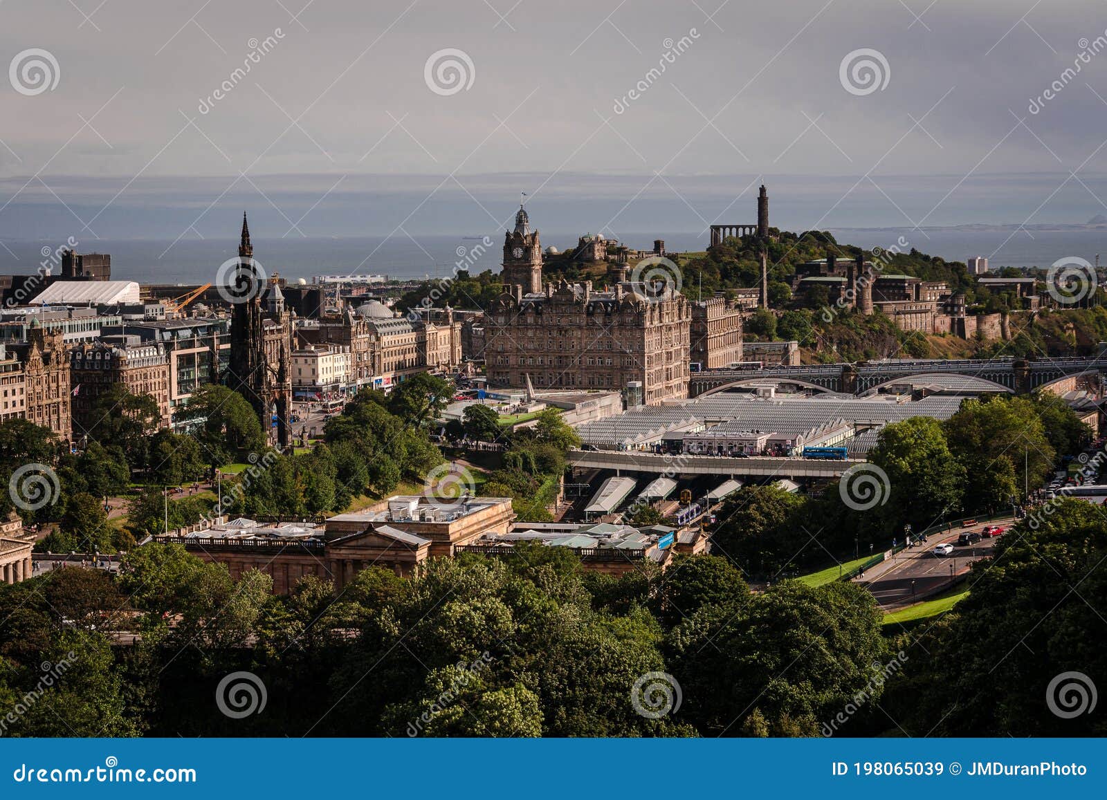Edinburgh City View from the Castle, Scotland Stock Image - Image of ...