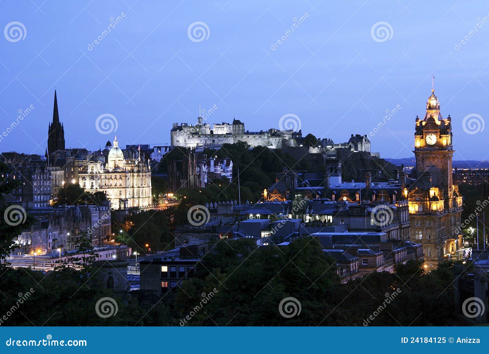Edinburgh Cityscape stock image. Image of castle, hill - 24184125