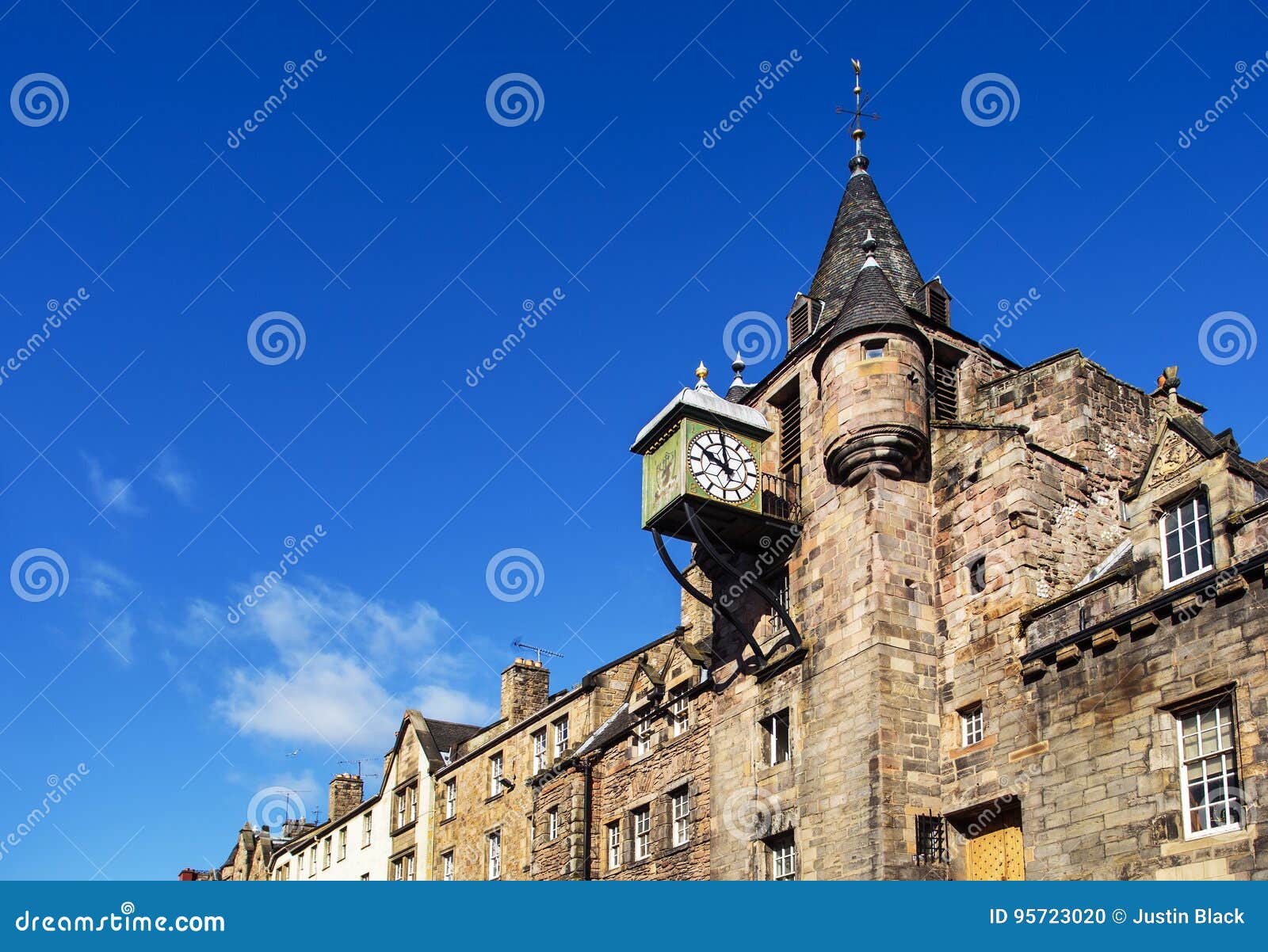 Edinburgh clock, Scotland. stock photo. Image of aged - 95723020