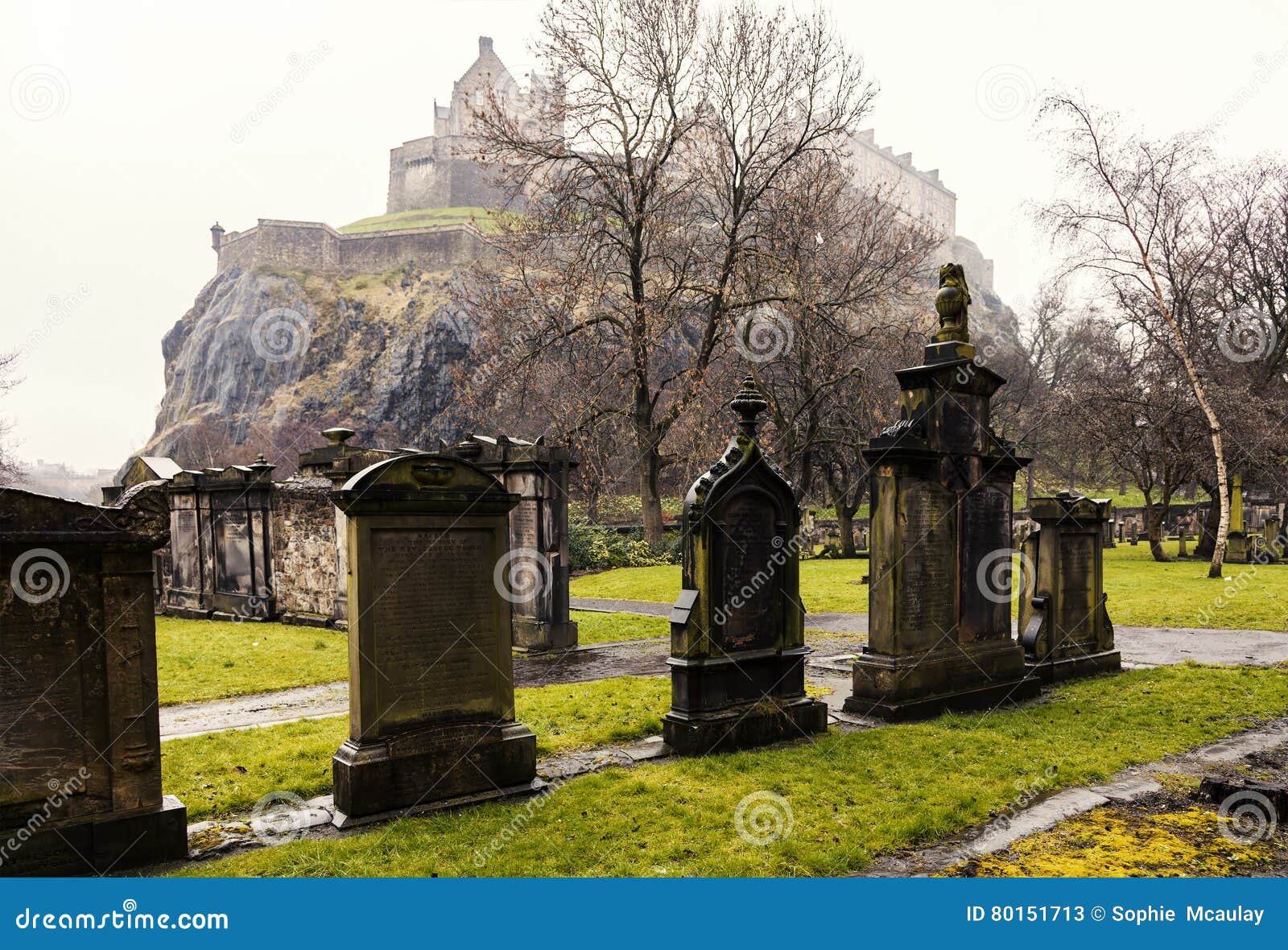 Edinburgh Graveyard Below the Castle Stock Image - Image of culture ...