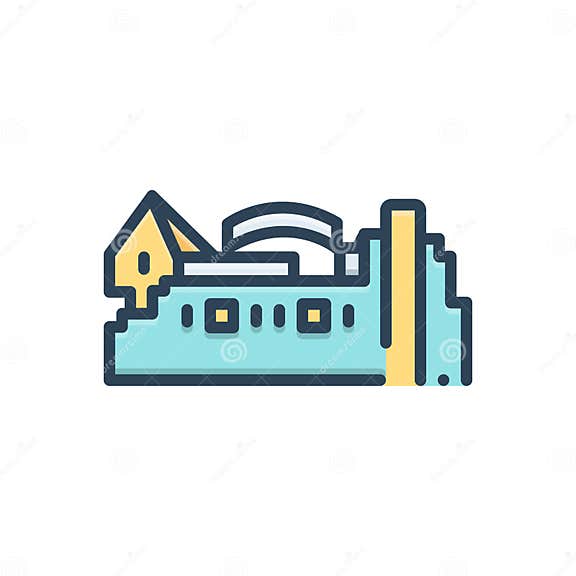 Color Illustration Icon for Edinburgh, Castle and Landmark Stock ...
