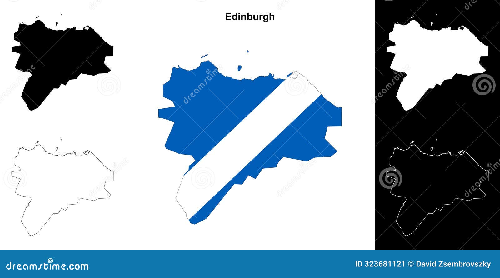 Edinburgh Outline Map Cartoon Vector | CartoonDealer.com #323681121