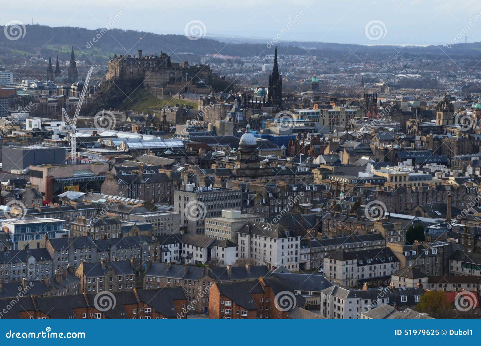Edinburgh panoramic view stock image. Image of tourism - 51979625