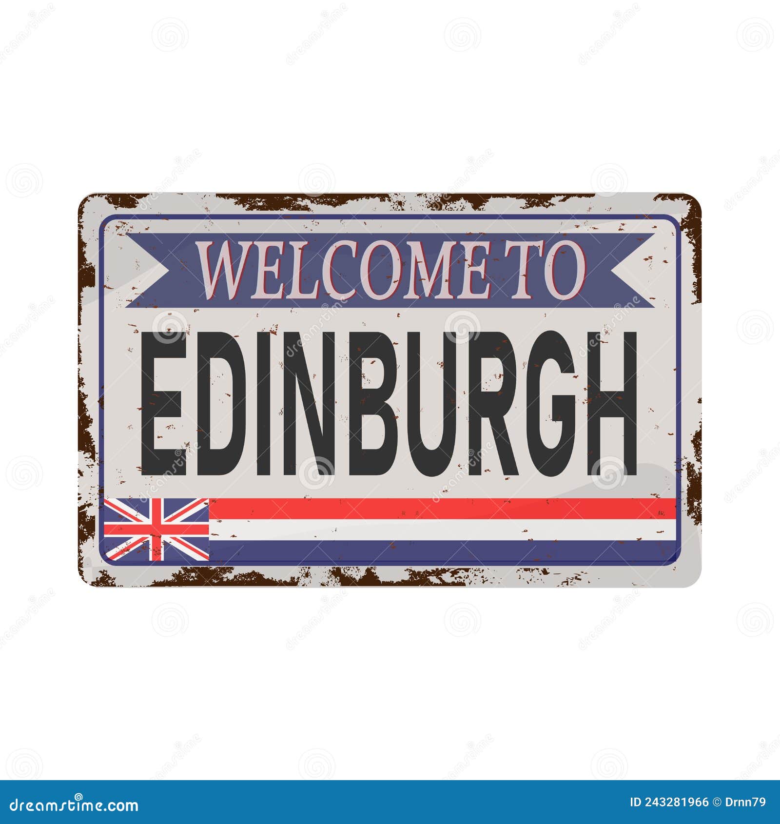 Edinburgh Road Sign Isolated on White Background. Stock Vector ...
