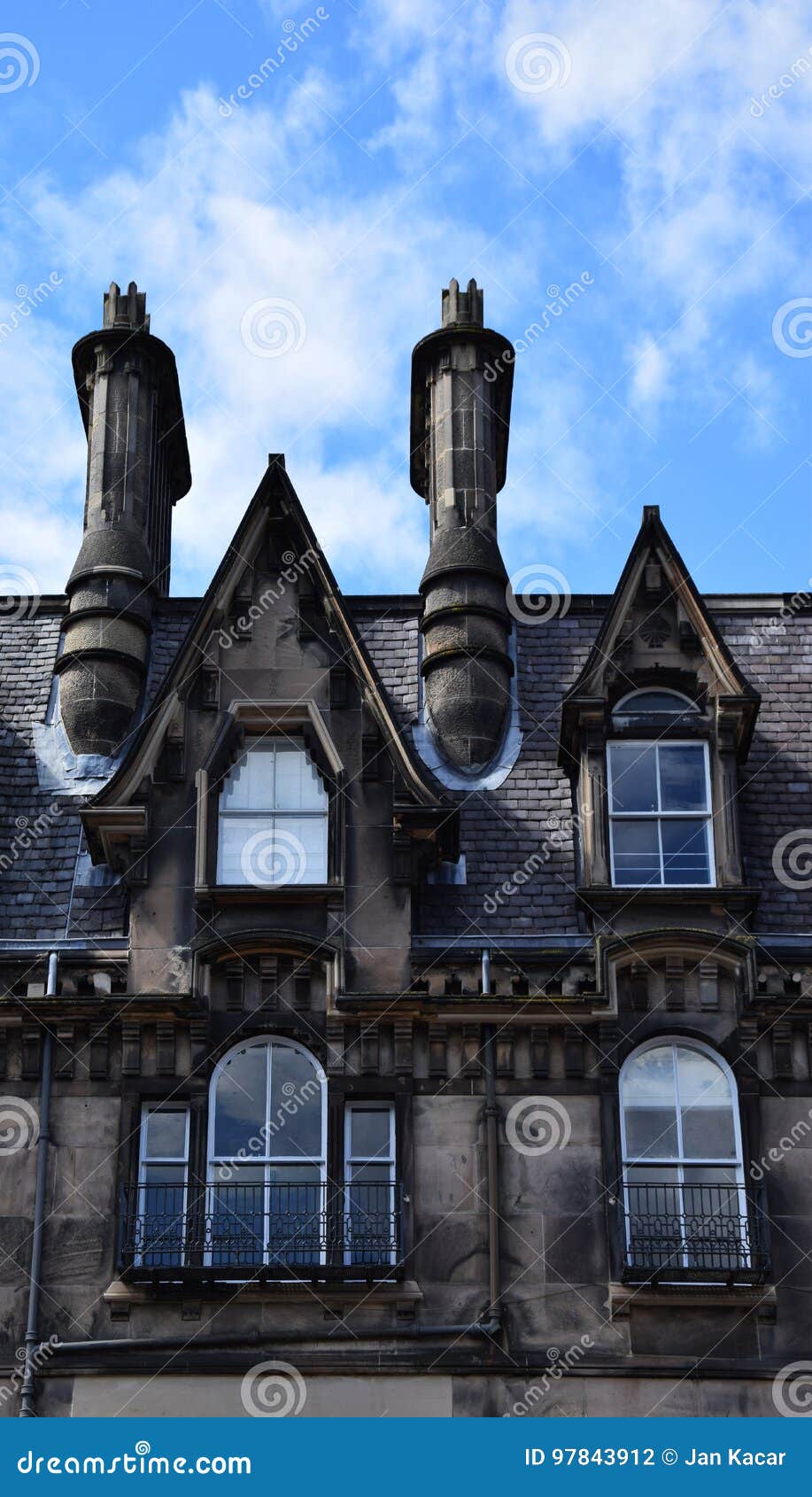 Edinburgh`s Chimneys stock photo. Image of spittal, afternoon - 97843912