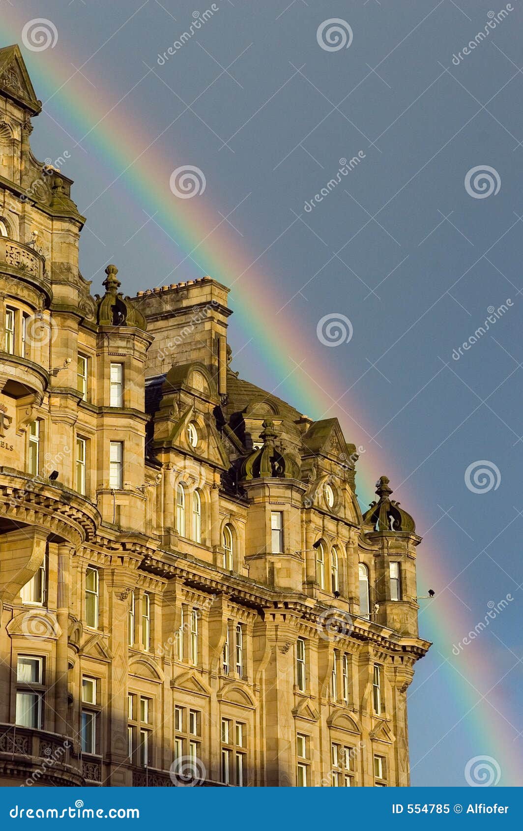 Edinburgh, Scotland, Rainbow after Rain Stock Image - Image of building ...
