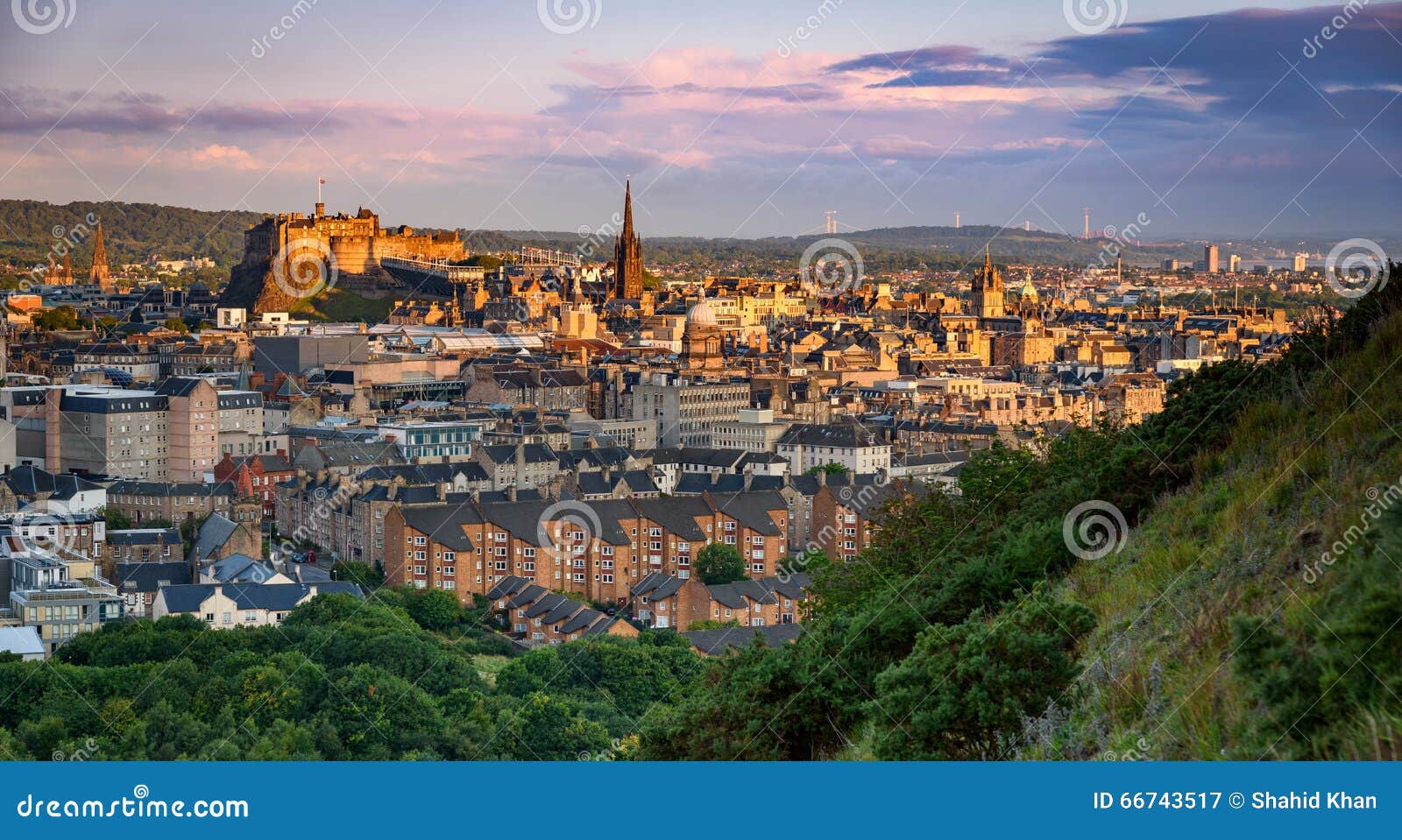 Edinburgh skyline stock image. Image of nature, sunset - 66743517