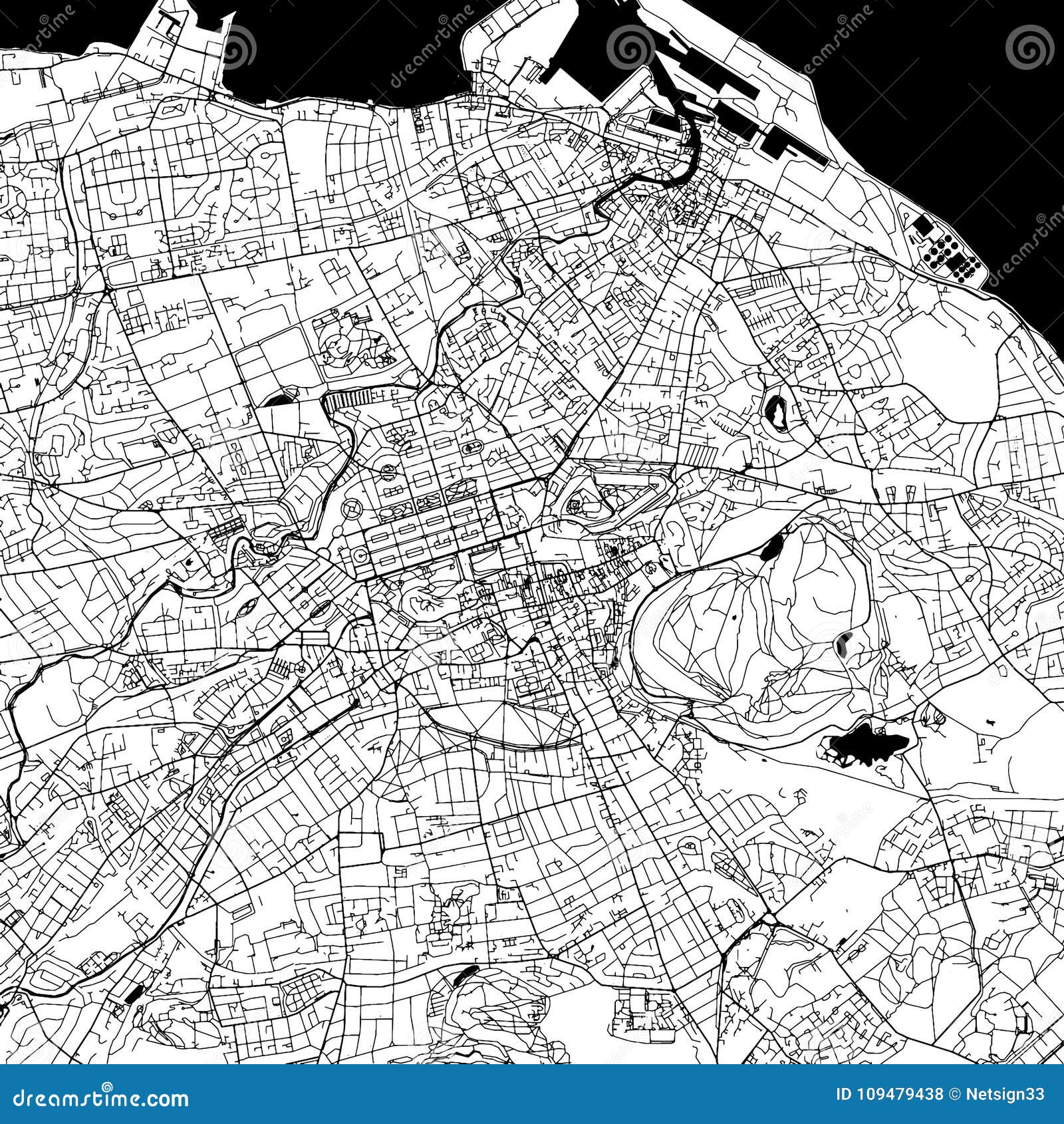Edinburgh, UK, Downtown Vector Map Stock Vector - Illustration of ...