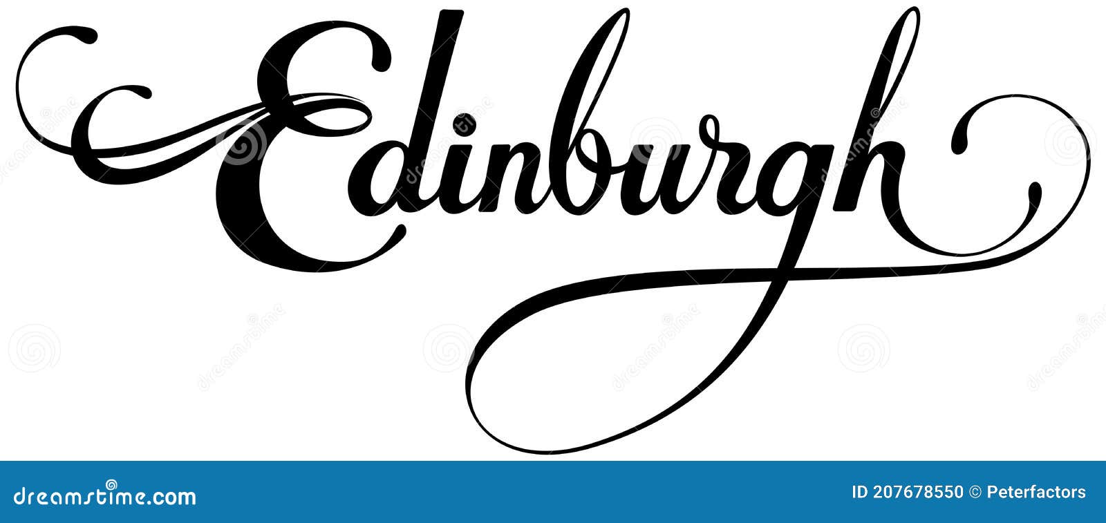 Edinburgh - Custom Calligraphy Text Stock Vector - Illustration of text ...