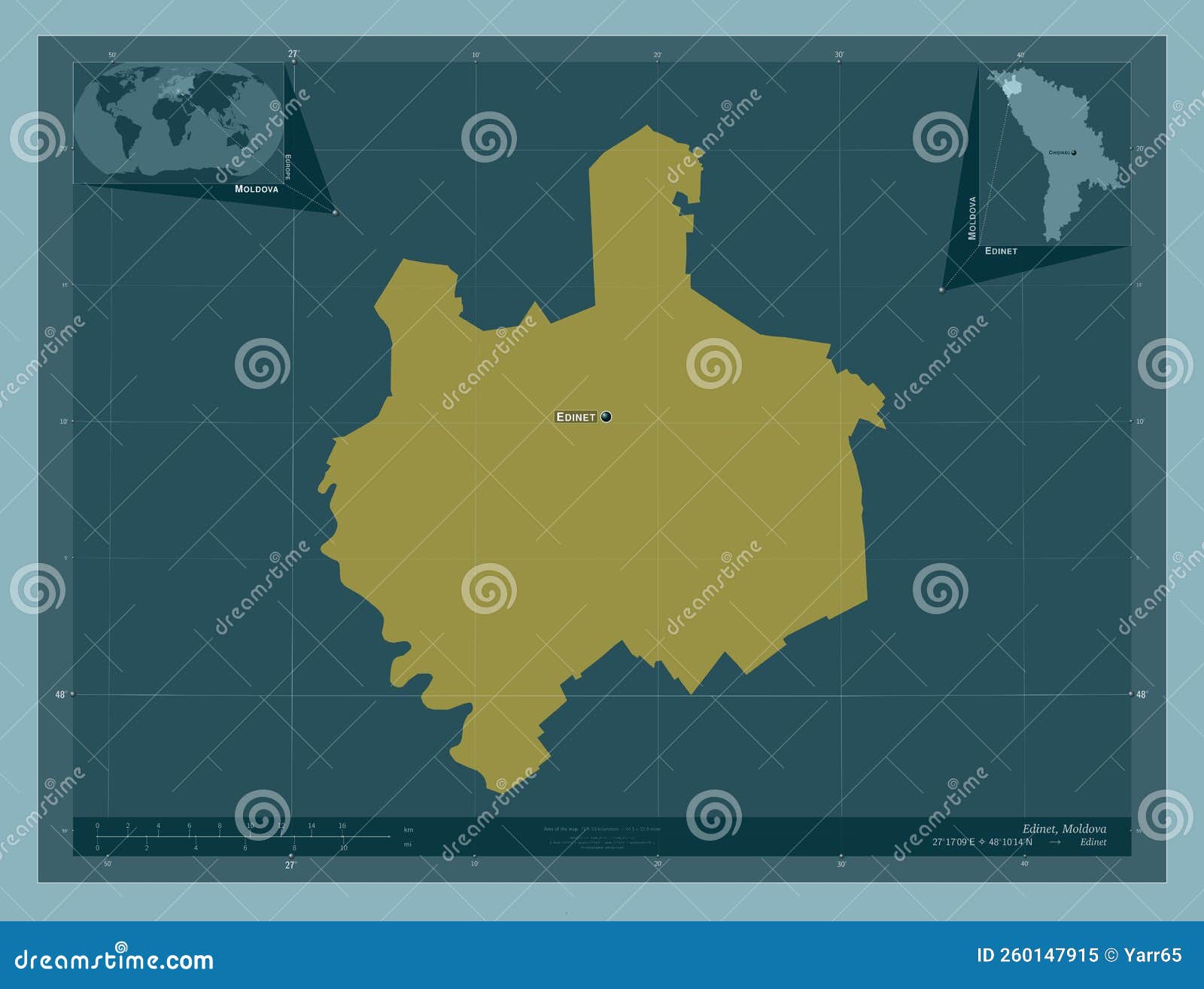 Edinet, Moldova. Solid. Labelled Points of Cities Stock Illustration ...