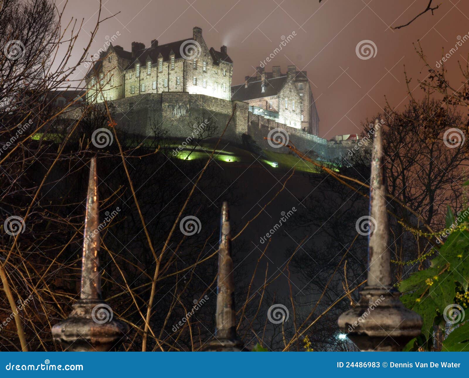 Edingburgh castle spikes stock image. Image of culture - 24486983