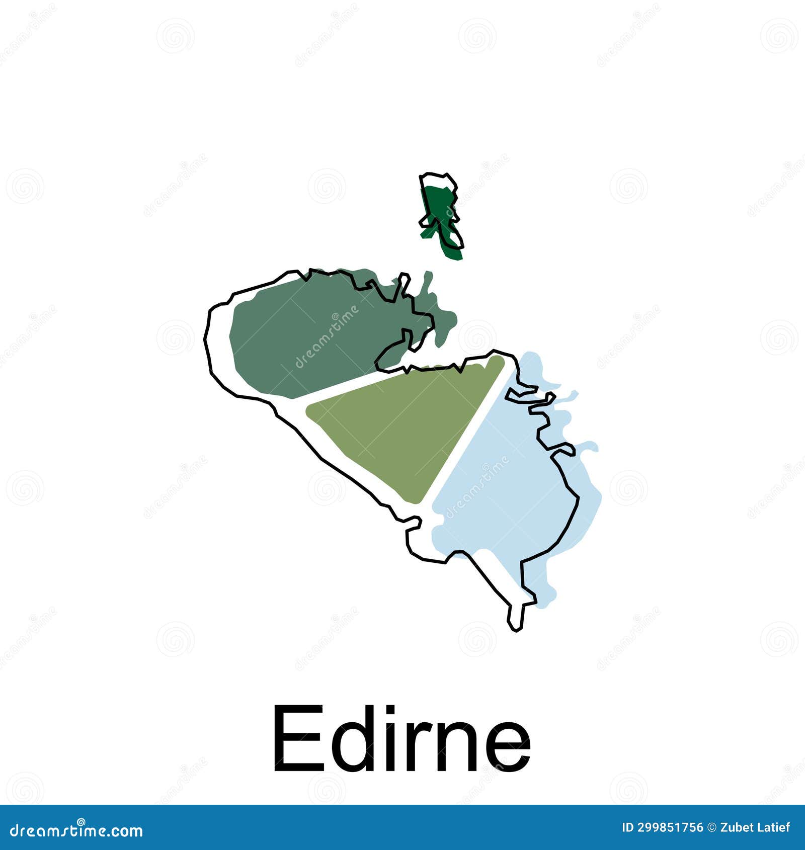 Edirne Map on White Background, Turkey Map Flat Icon, Vector ...