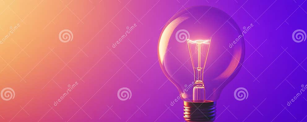 Edison Bulb with Vibrant Gradient Background Stock Image - Image of ...
