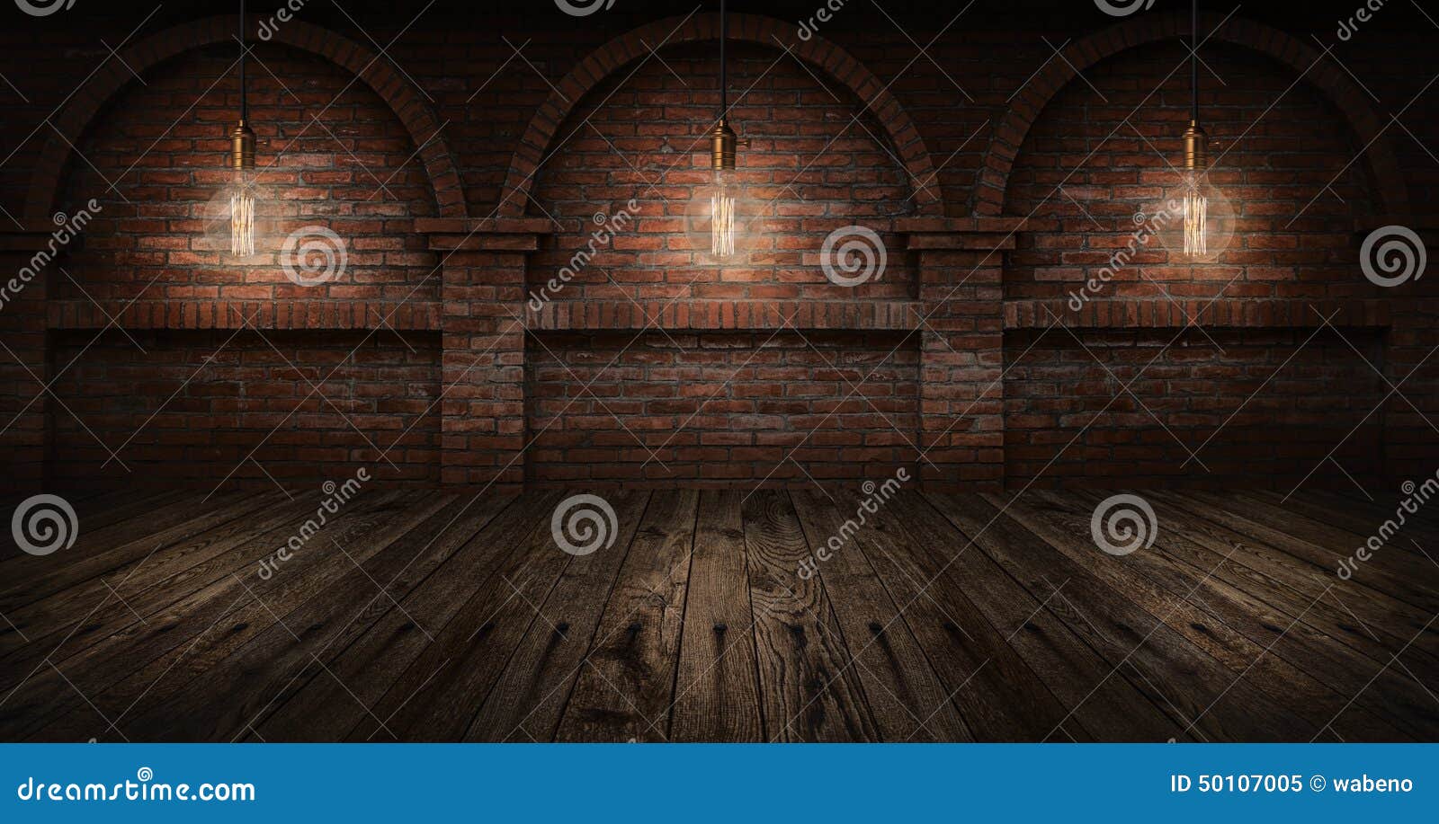 Edison Bulbs on Wall Brick Background Stock Image - Image of night ...