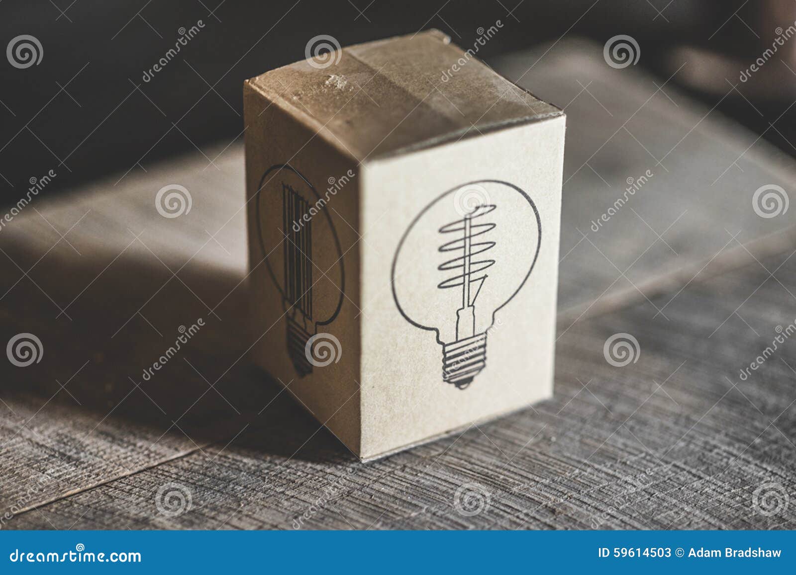 Edison Light Box stock image. Image of custom, wood, table - 59614503